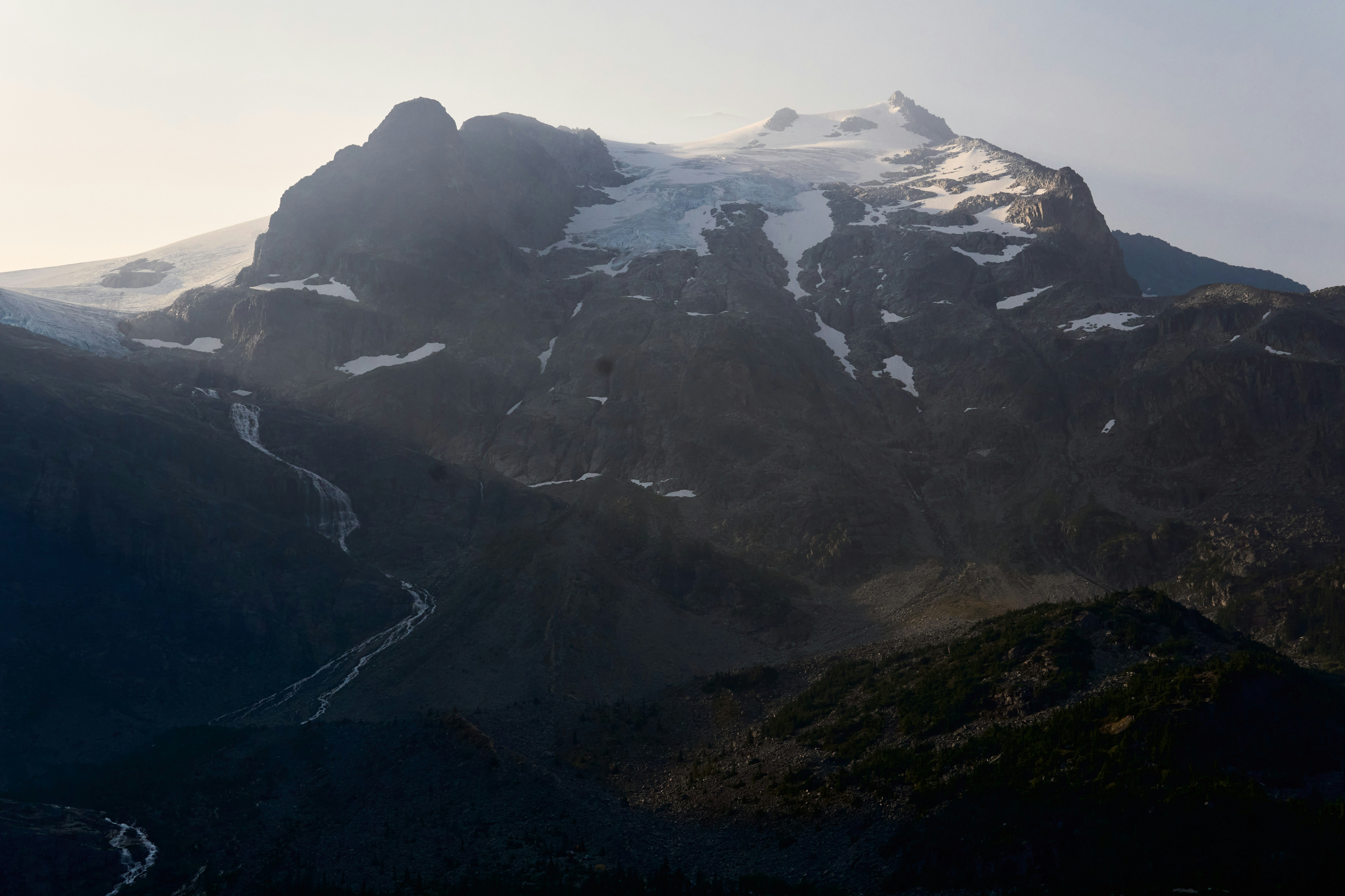 Glacial Summit Backlit by Morning Light