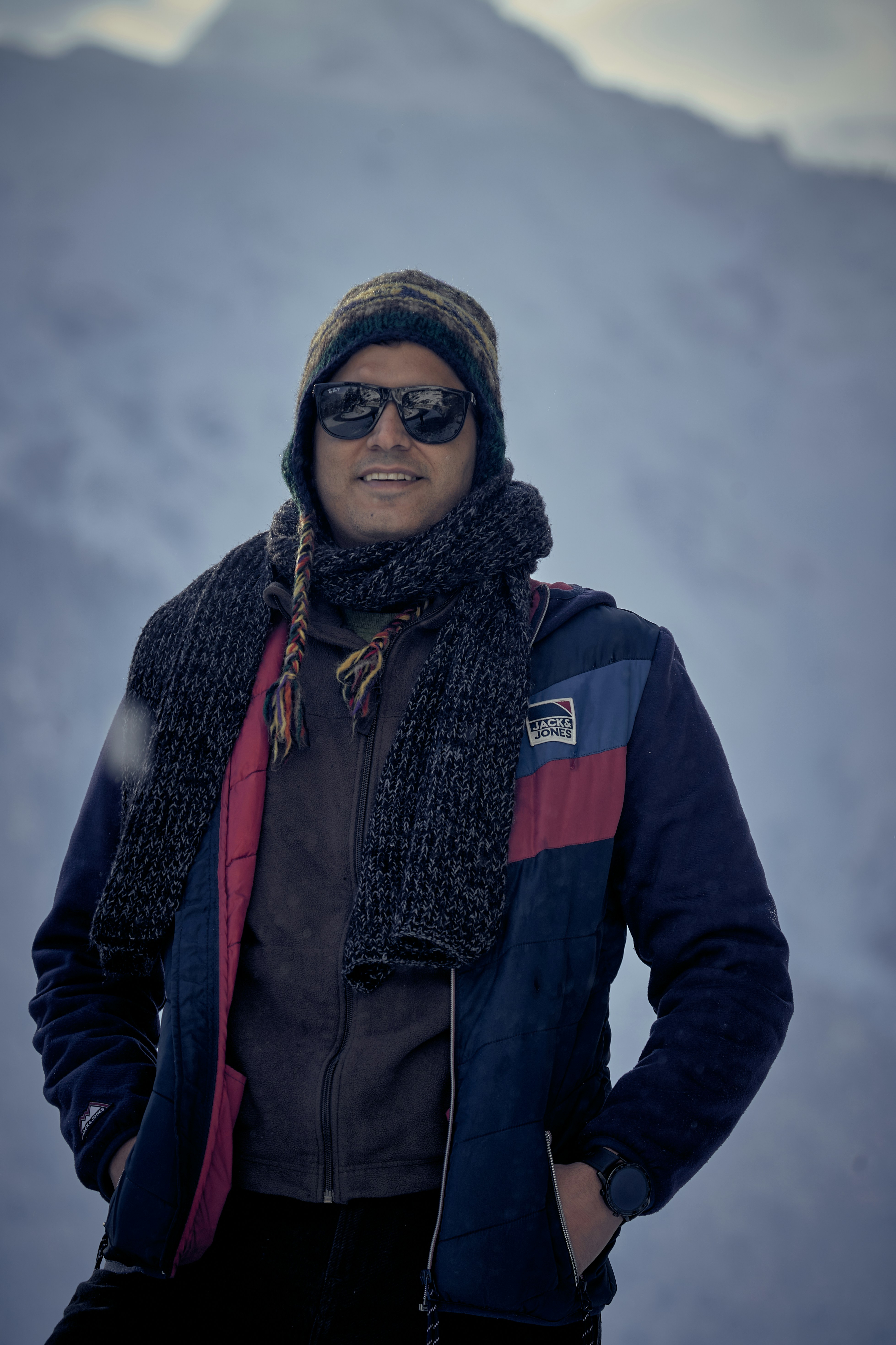 Winter Trekker in Frosty Silence