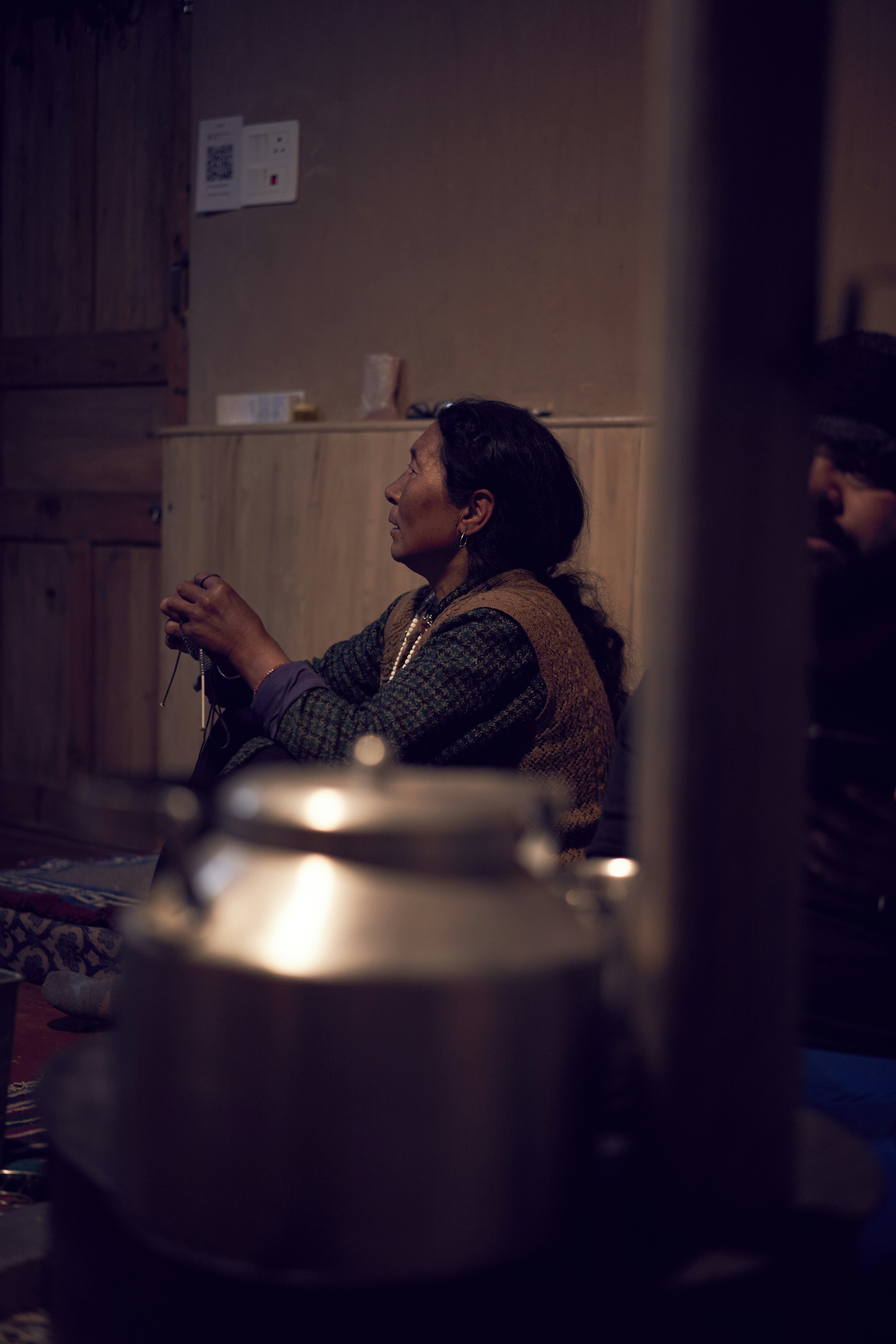 Quiet Contemplation in a Warm Kitchen Corner