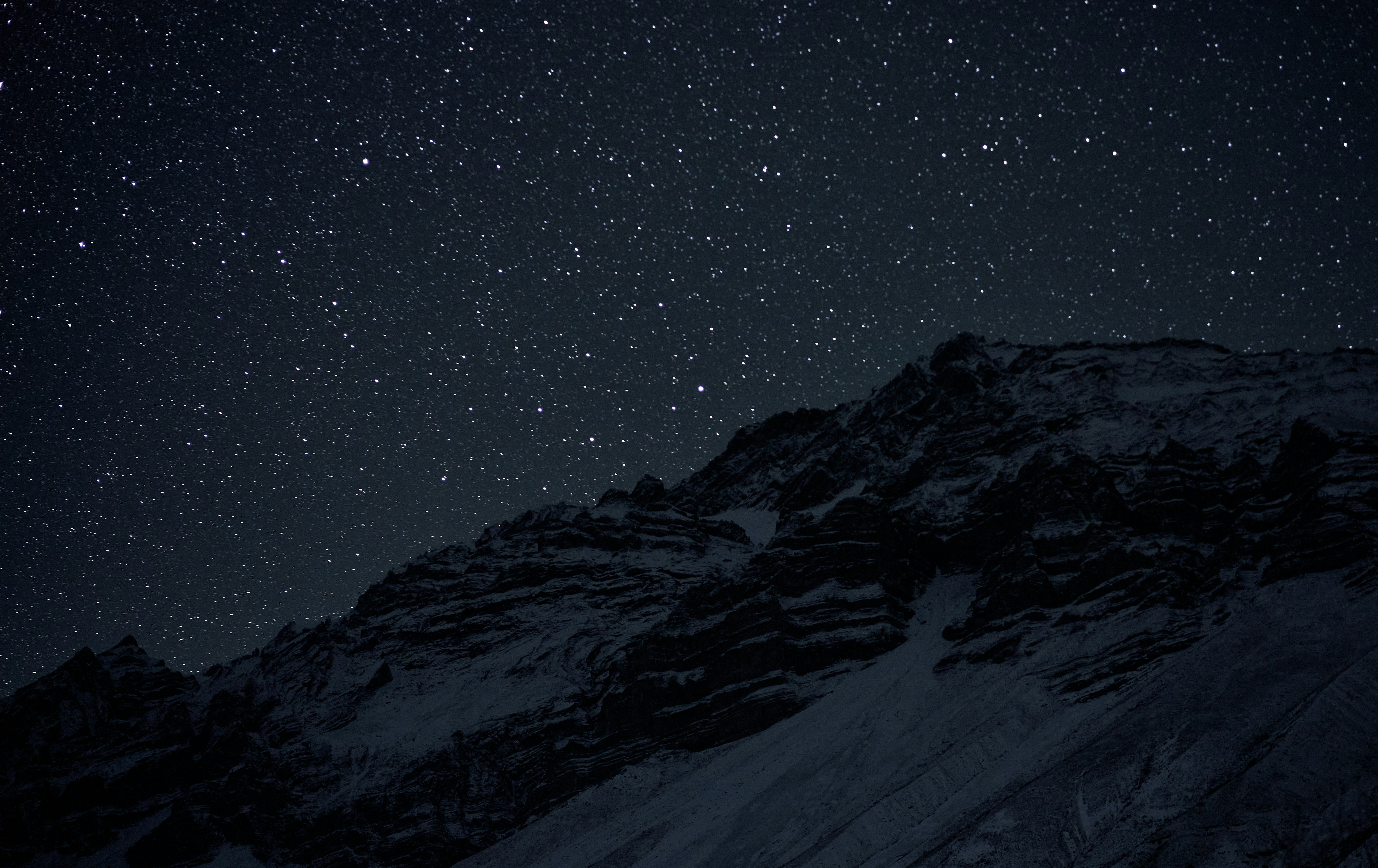 Nightfall on the Ridge: A Starfield Above the Snow