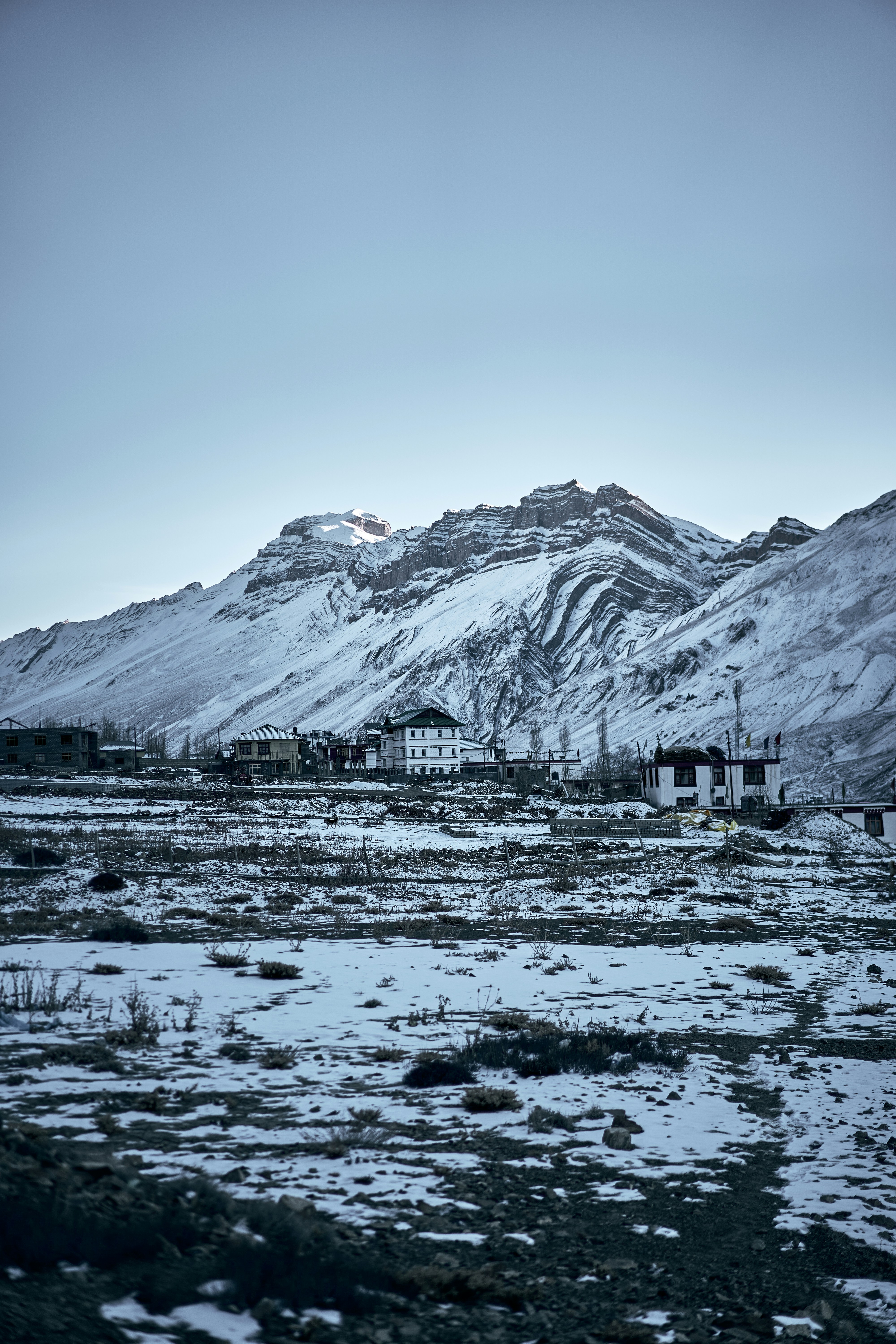 Snowbound Ridge: A Quiet Village at the Foot of Icebound Peaks