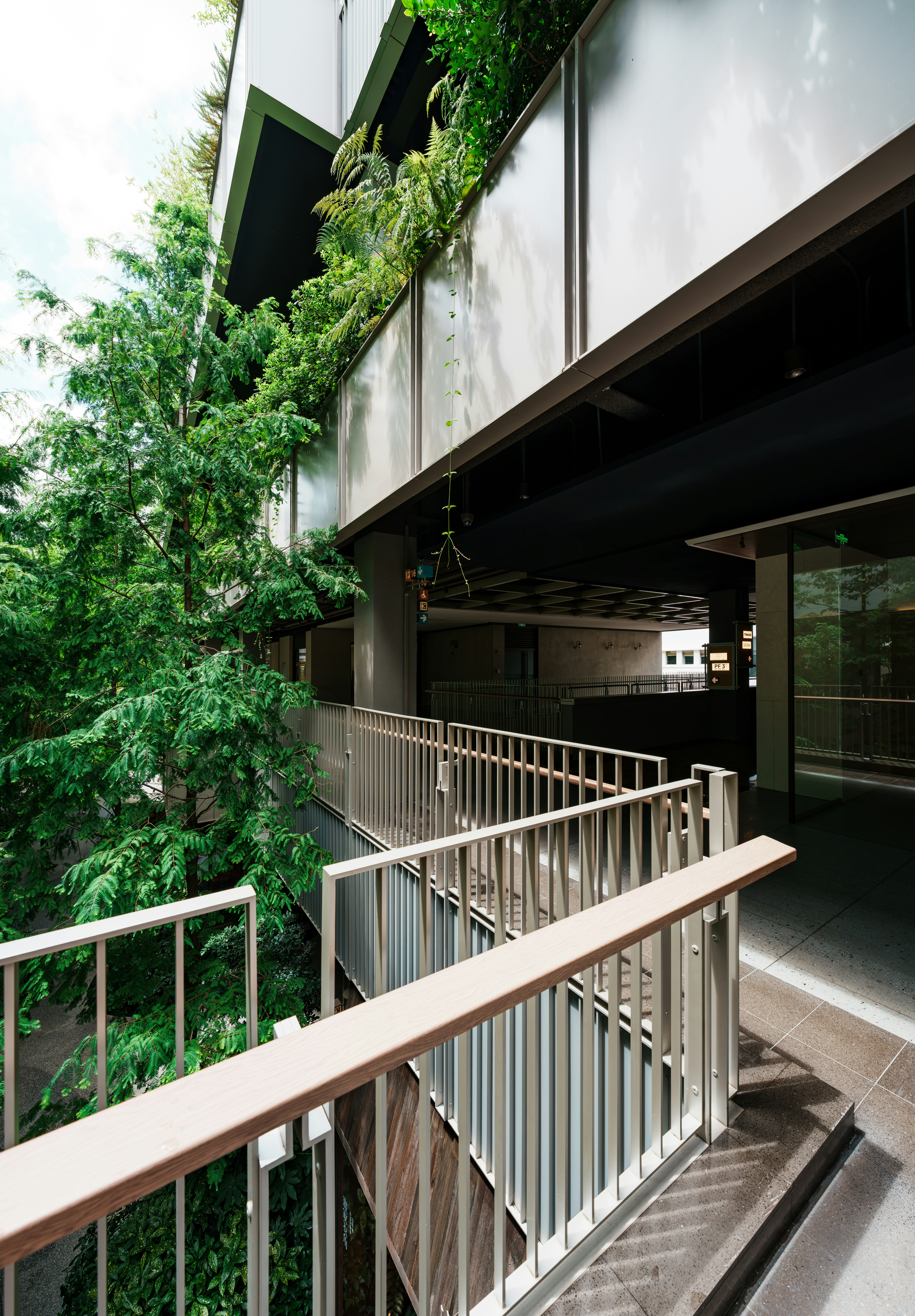 Green Corridor Overhang: Urban Architecture Meets Verdant Cascade