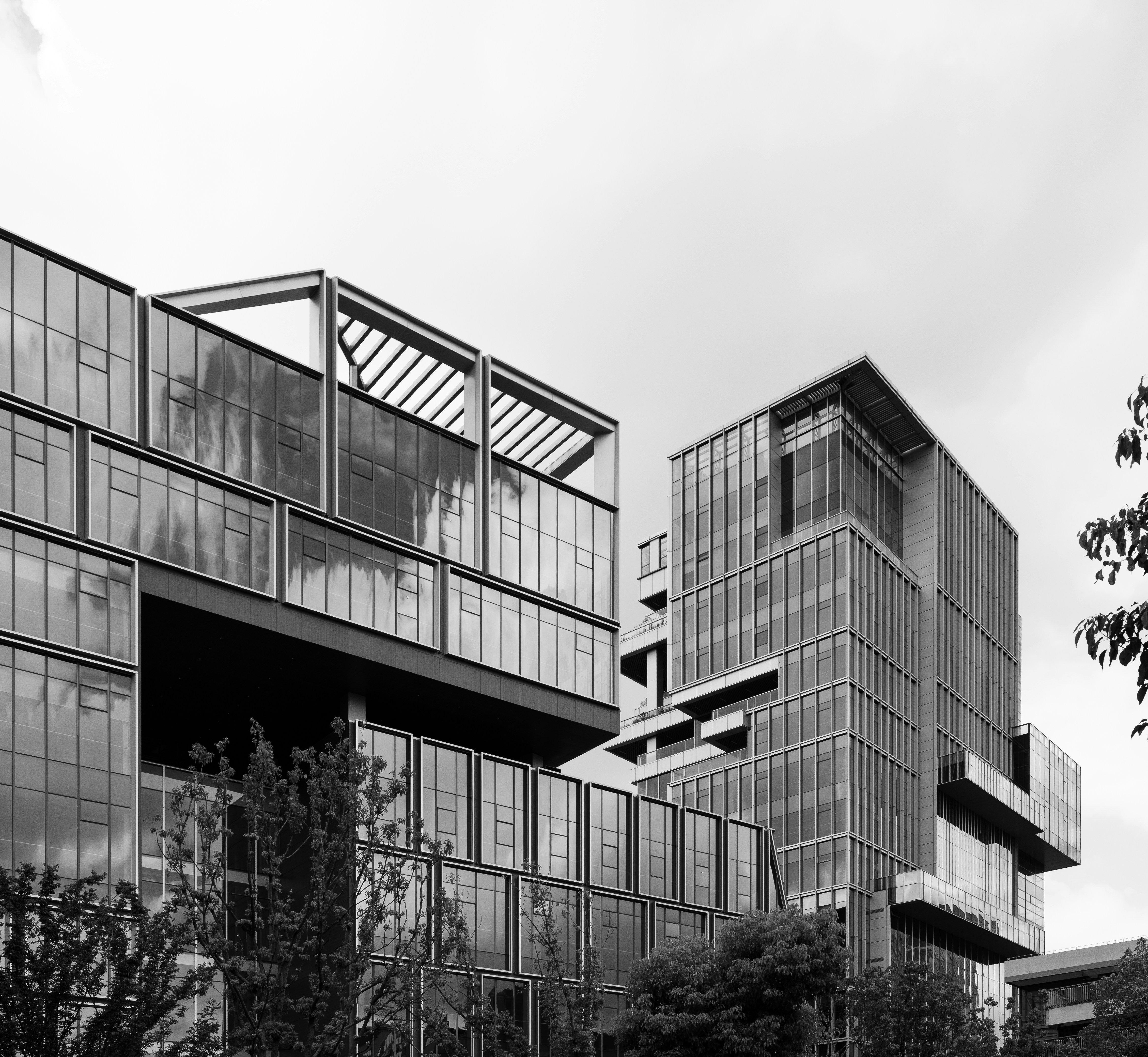 Glass-and-Concrete Facade Constellation
