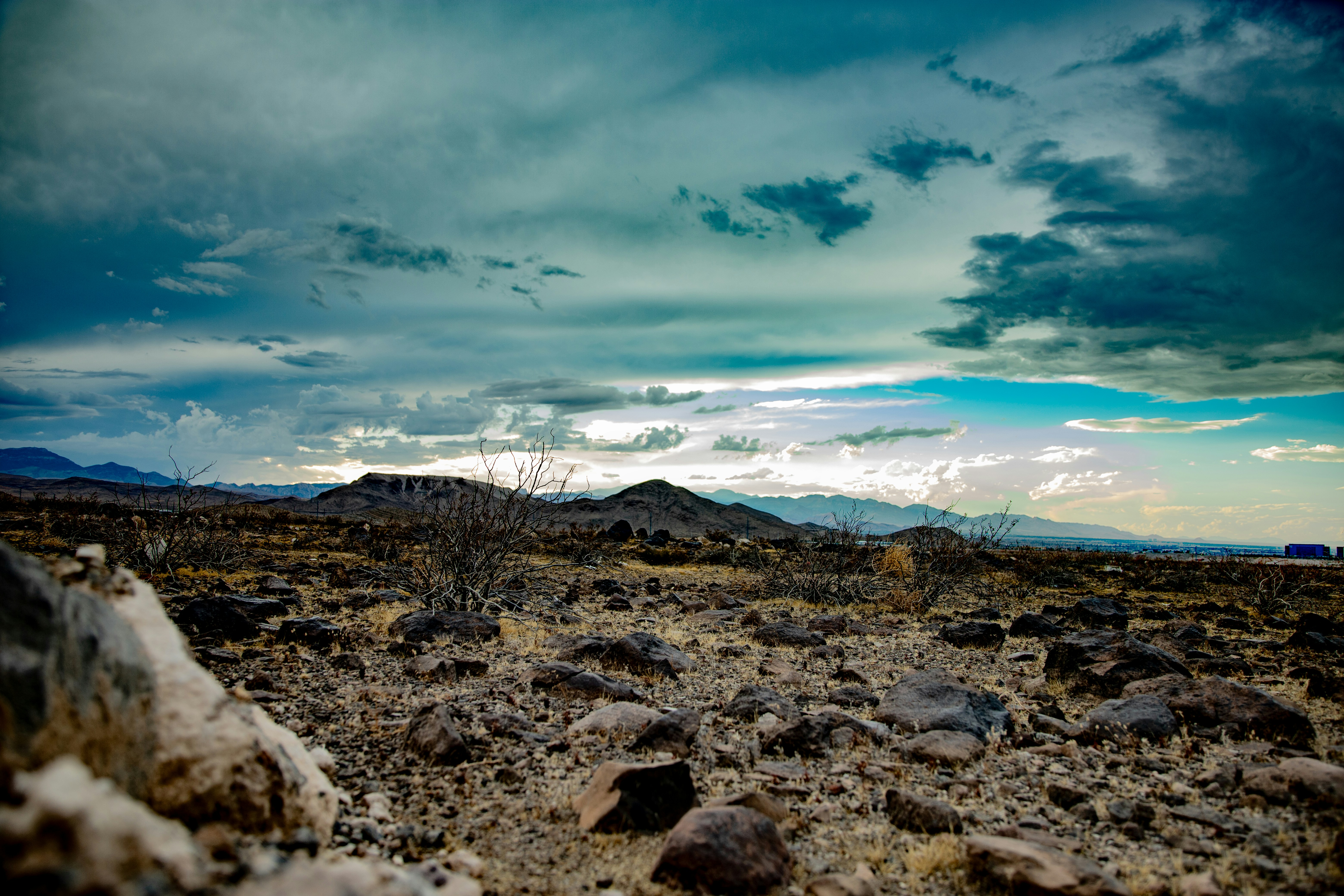 Desert Silhouette under a Dramatic Sky