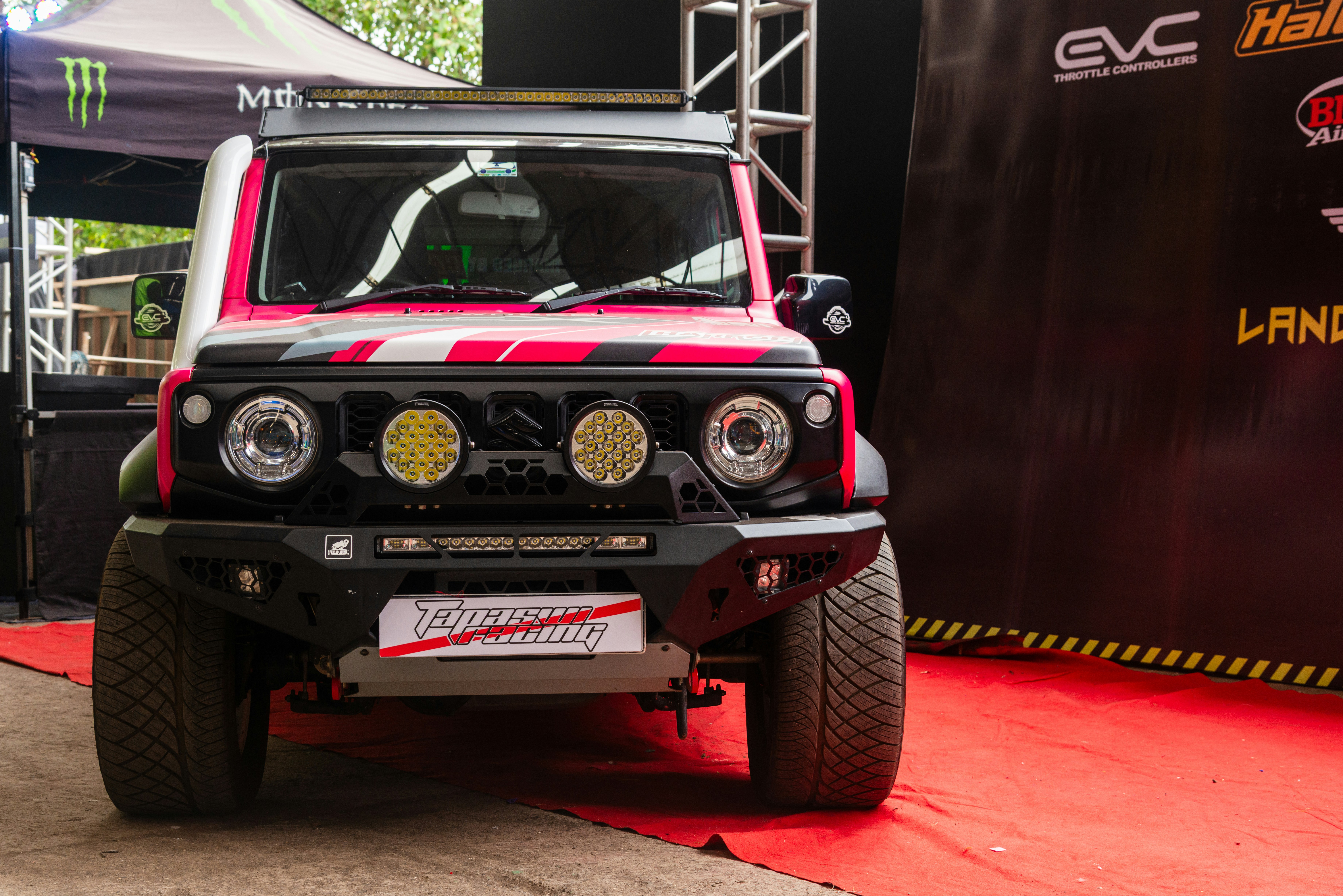 Pink Defender Under the Arena Lights