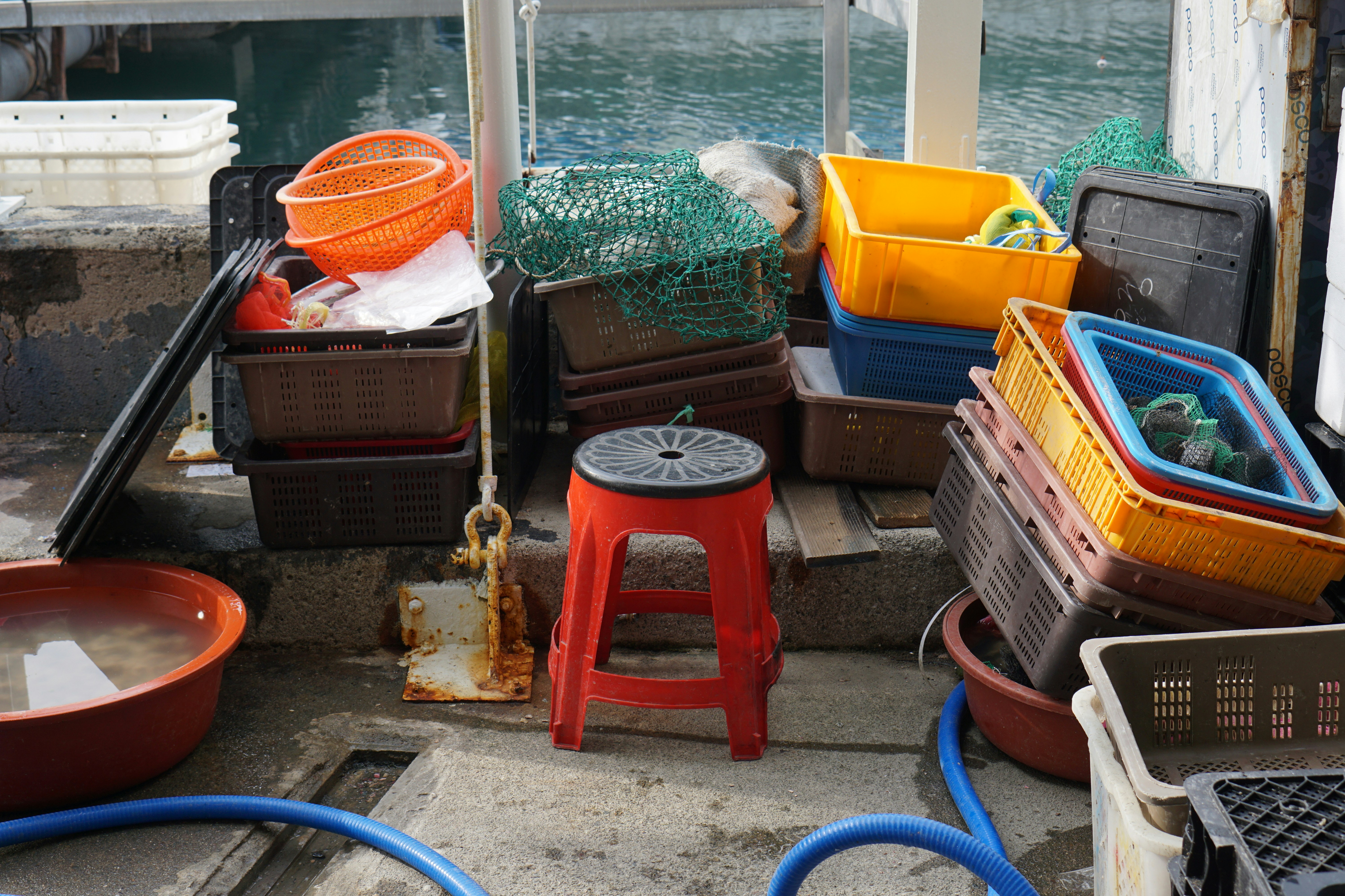 Harbor-side Tangle: A Morning of Nets, Buckets, and Rubber Hoses