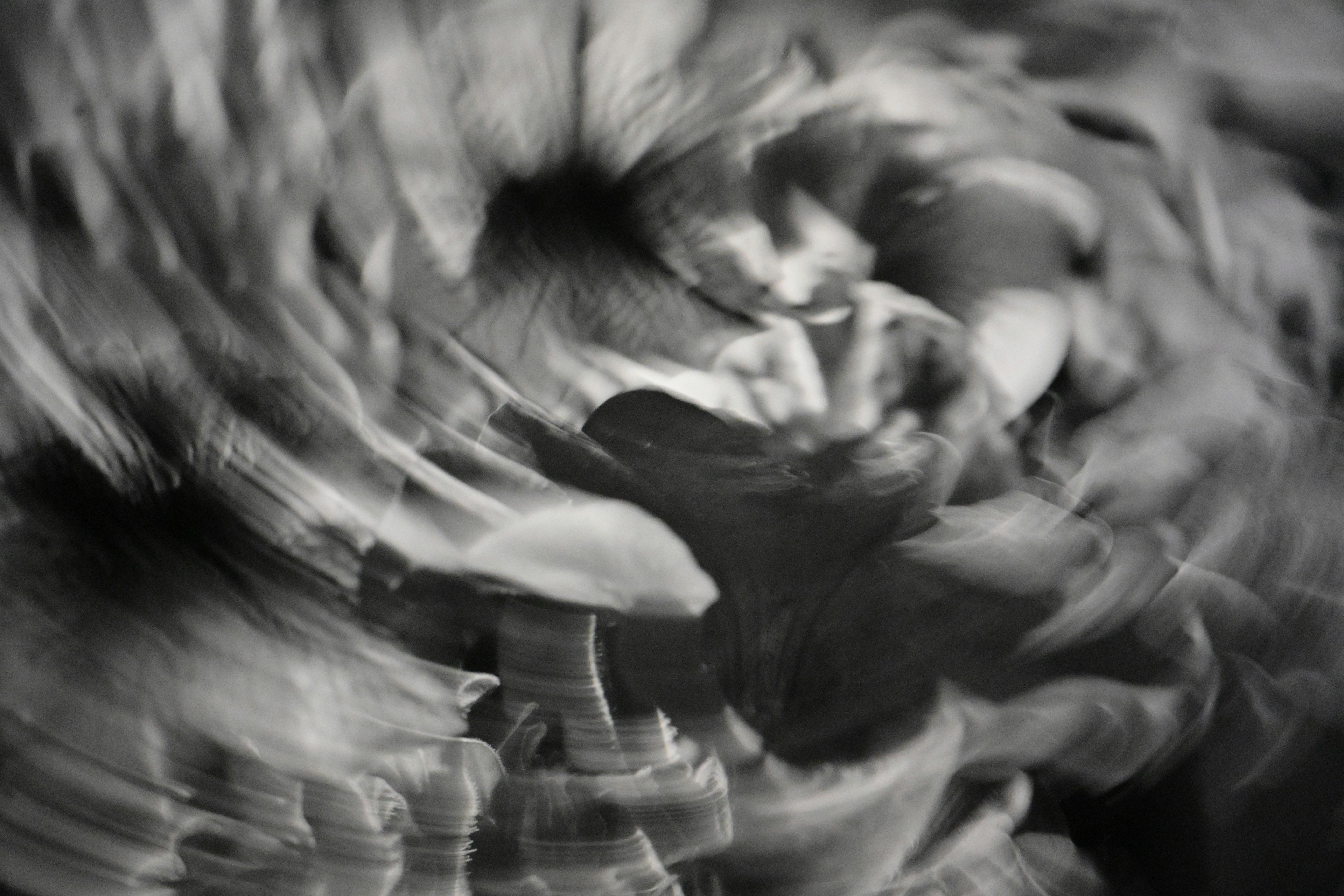 Whirl of Light: Abstract Motion in Monochrome Swirl