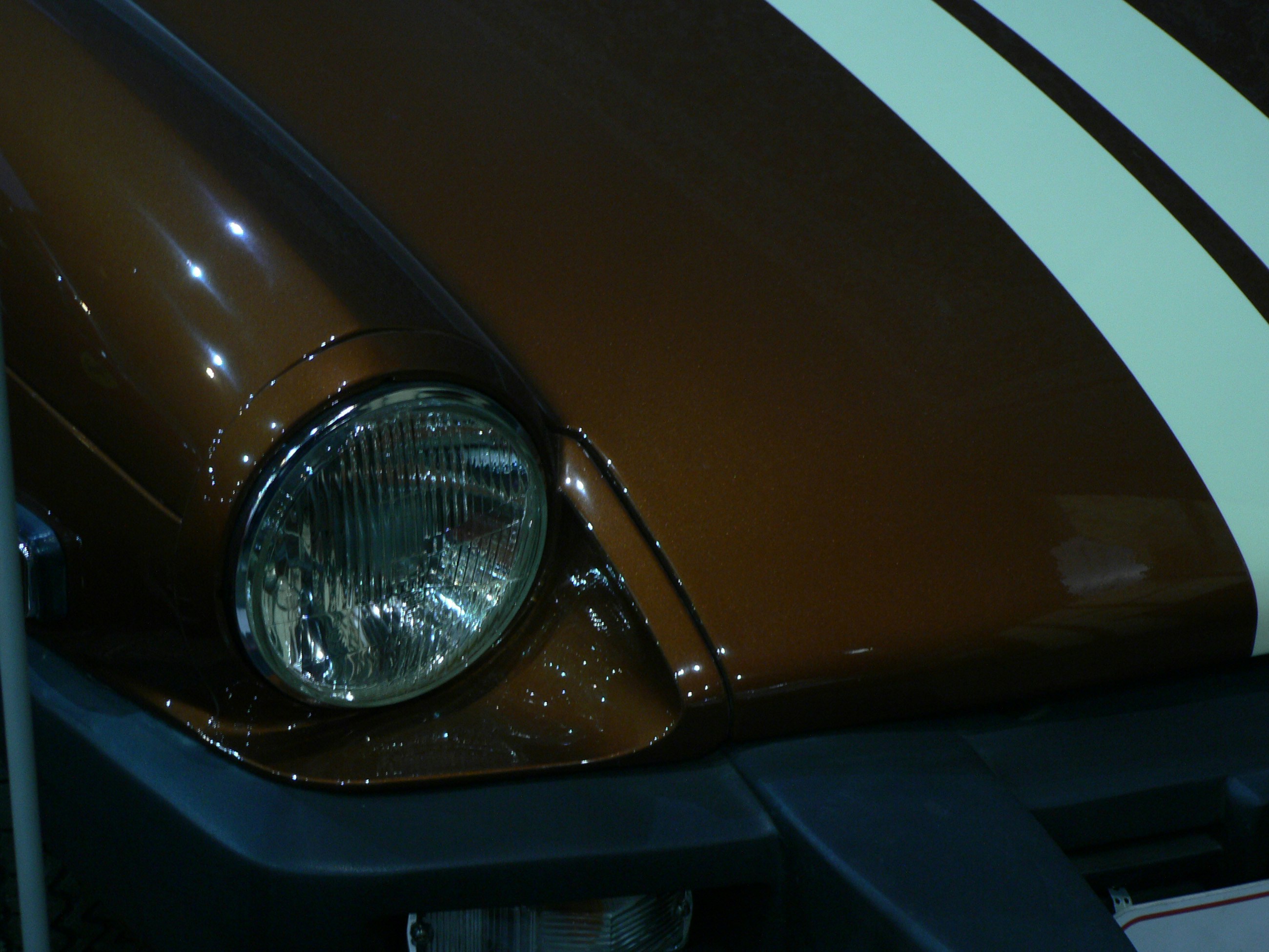 Chrome and Flame: A Partial Carfront in Sunset Tones