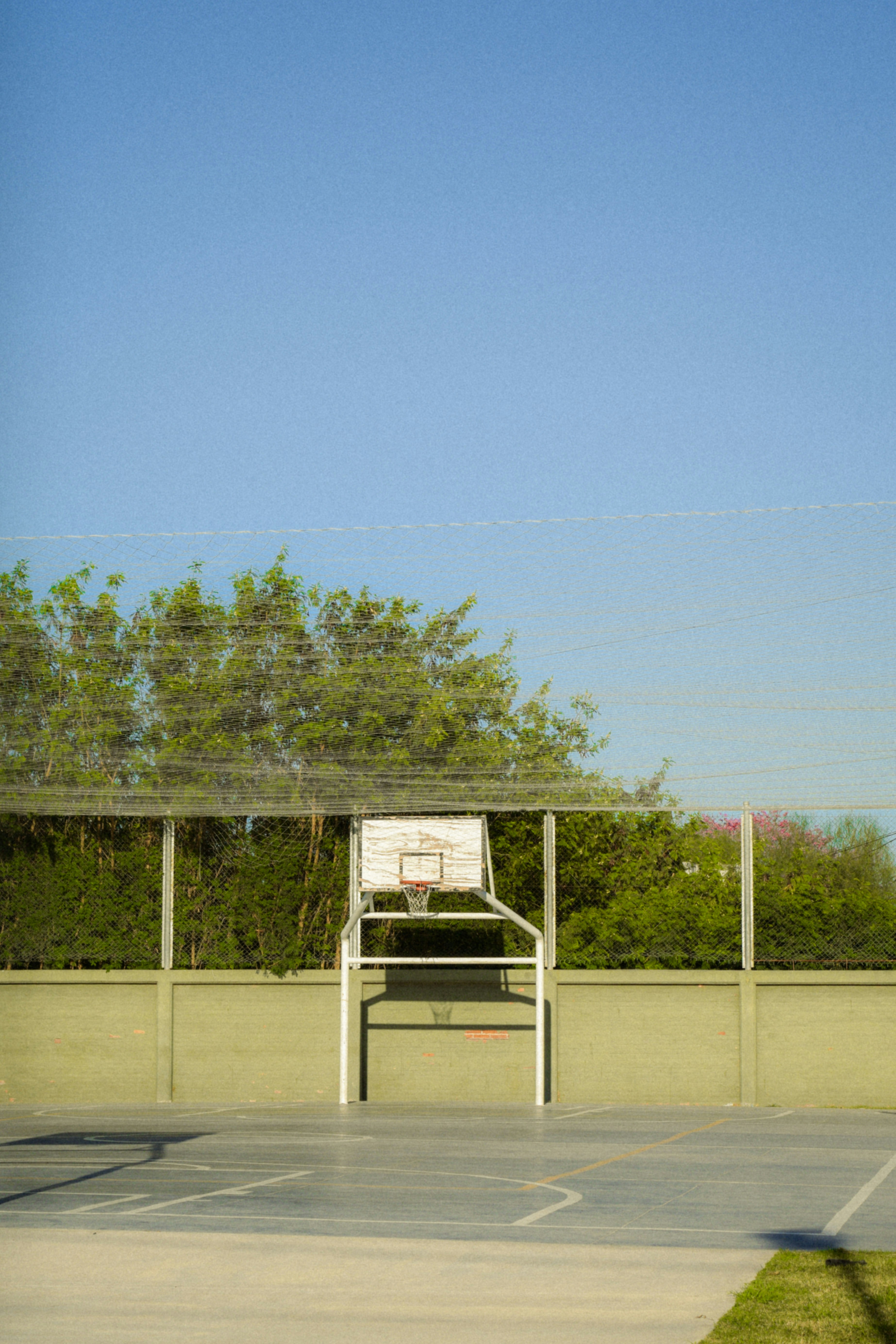 Backboard Beneath the Blue: Quiet Court Horizon