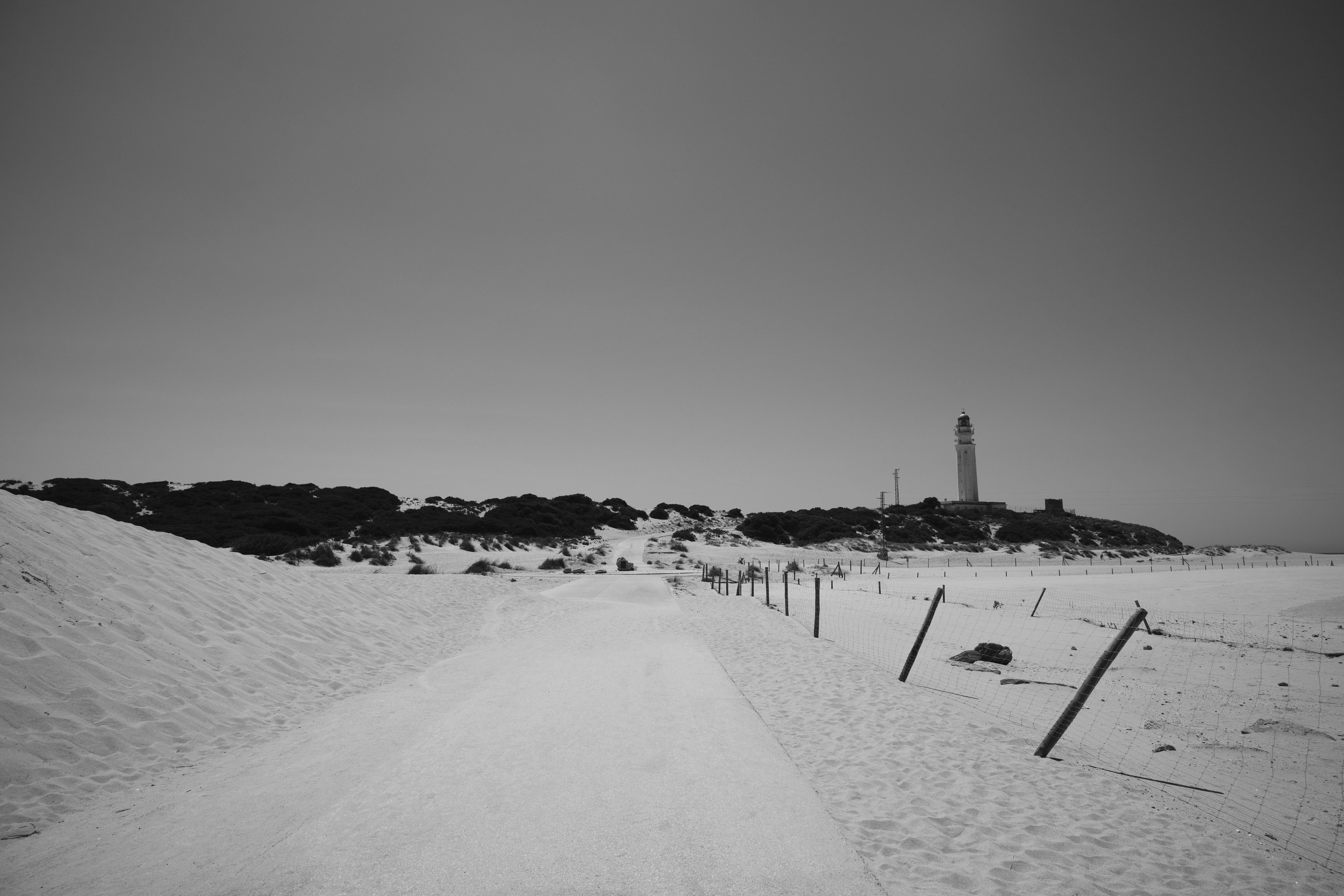 Lighthouse Horizon: Snowbound Path to the Sea