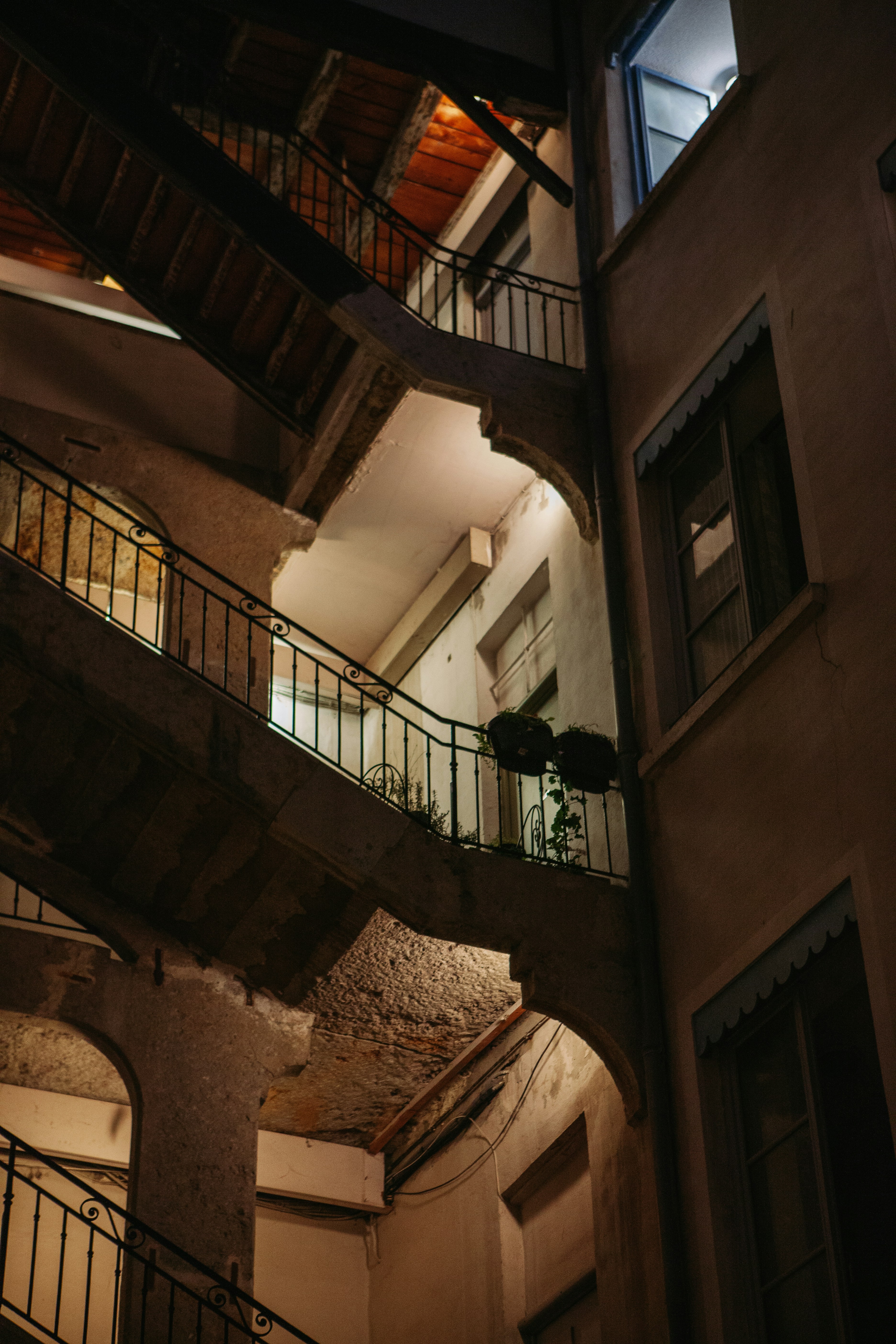 Moonlit Staircase: Echoes of an Inner Courtyard