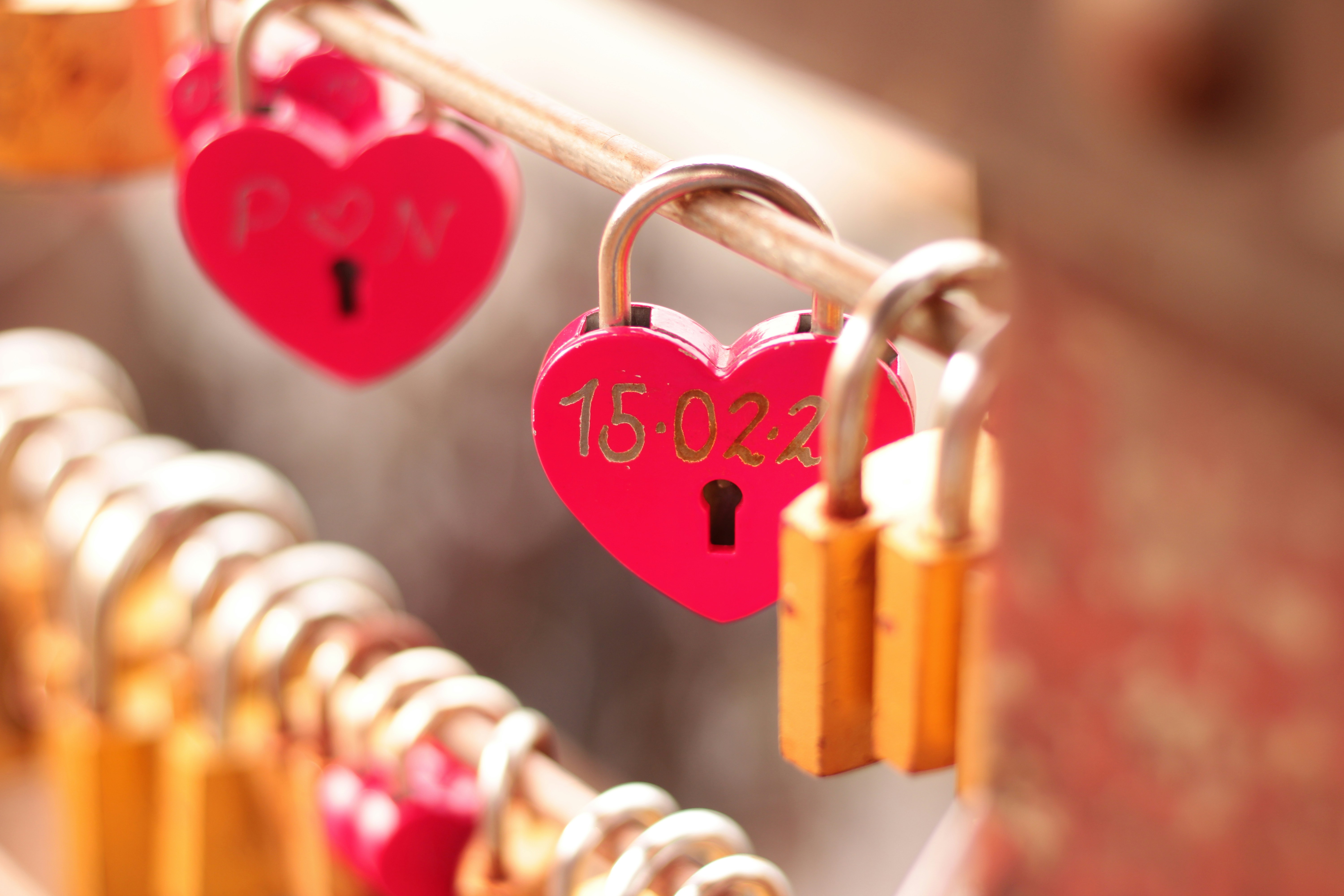 Locks of Love: A Close Chorus of Padlocks on a Bridge