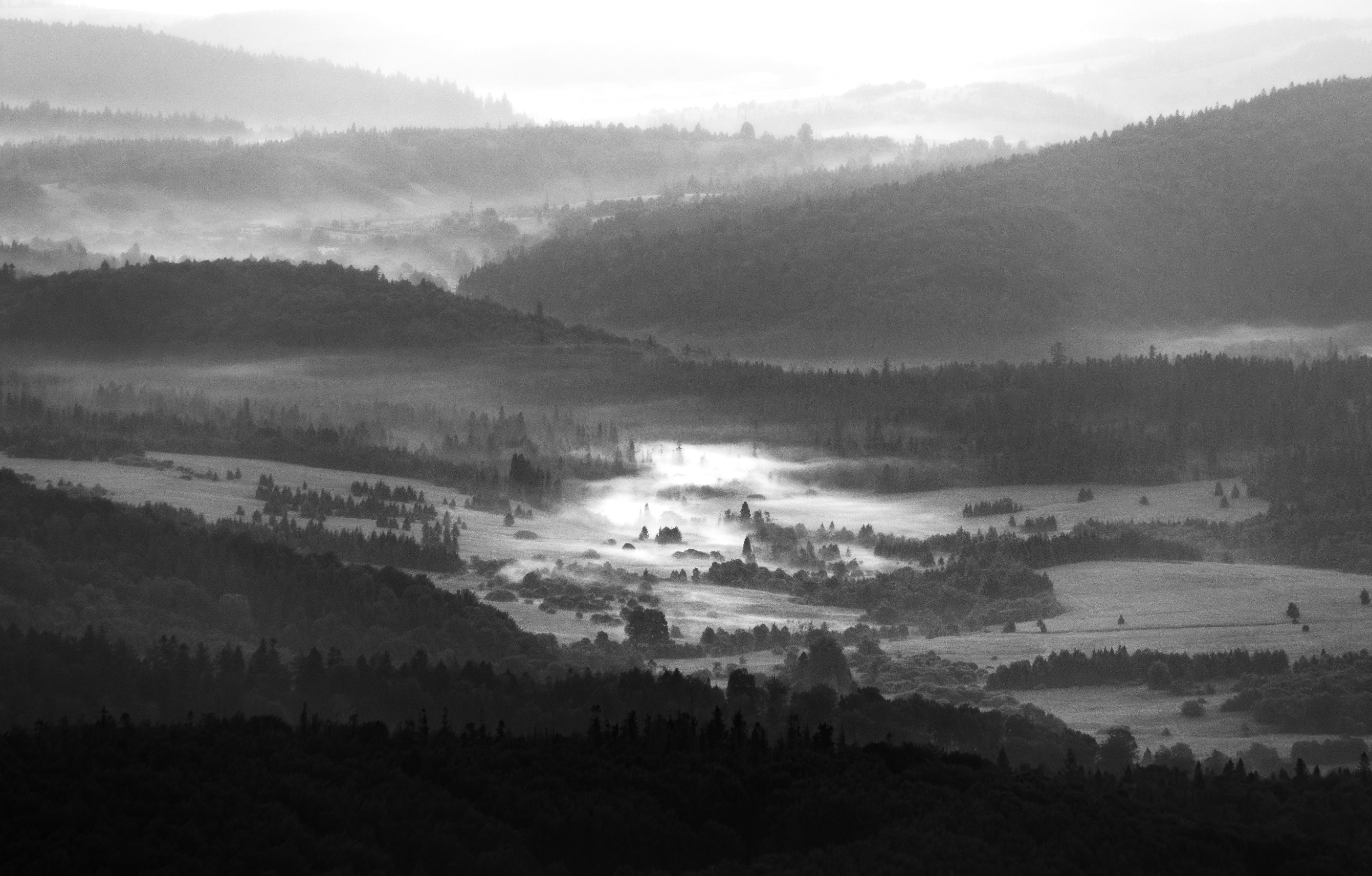 Early Mist over the Valley: A Quiet Rise of Light