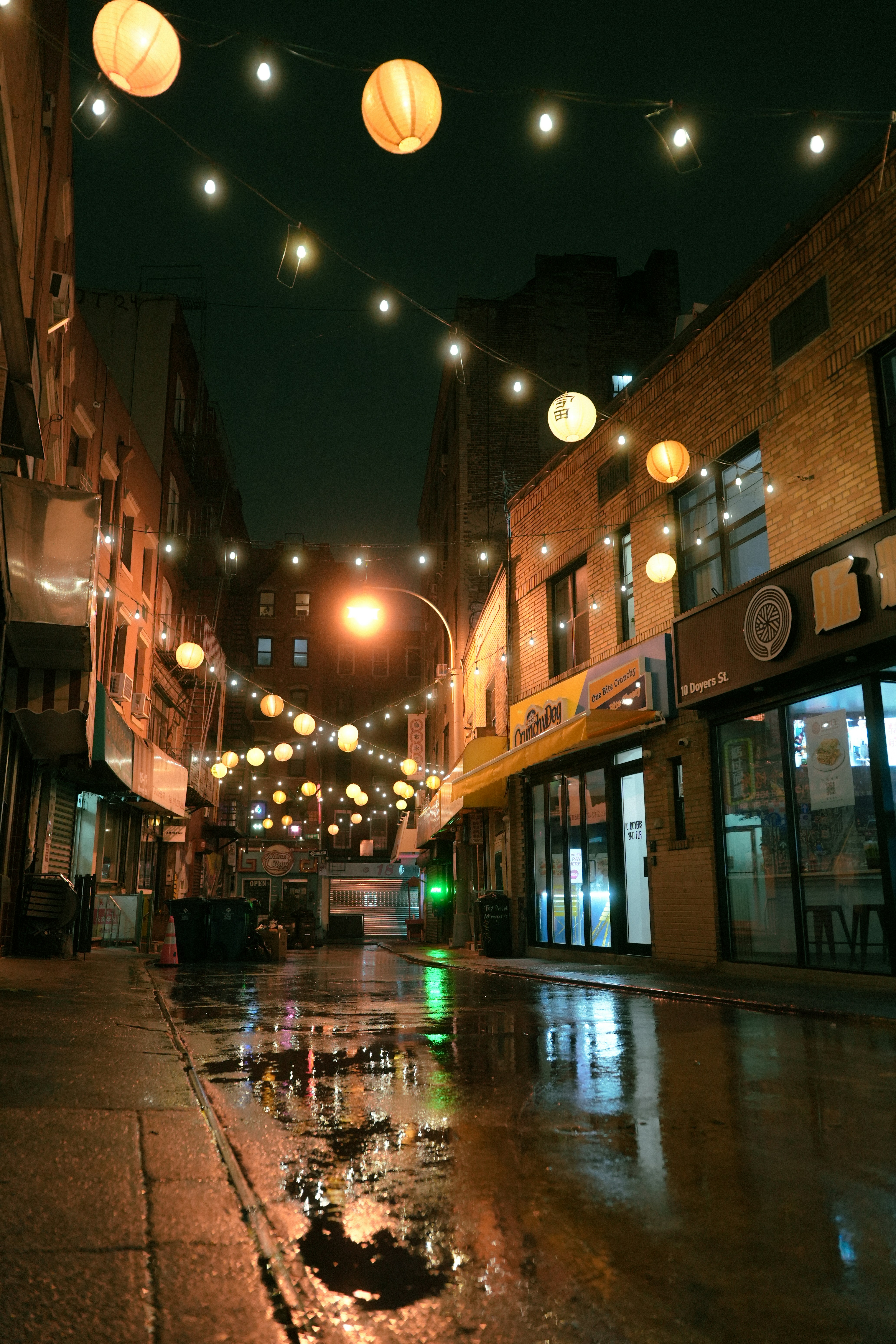 Lantern-lit Alleyway After Dark