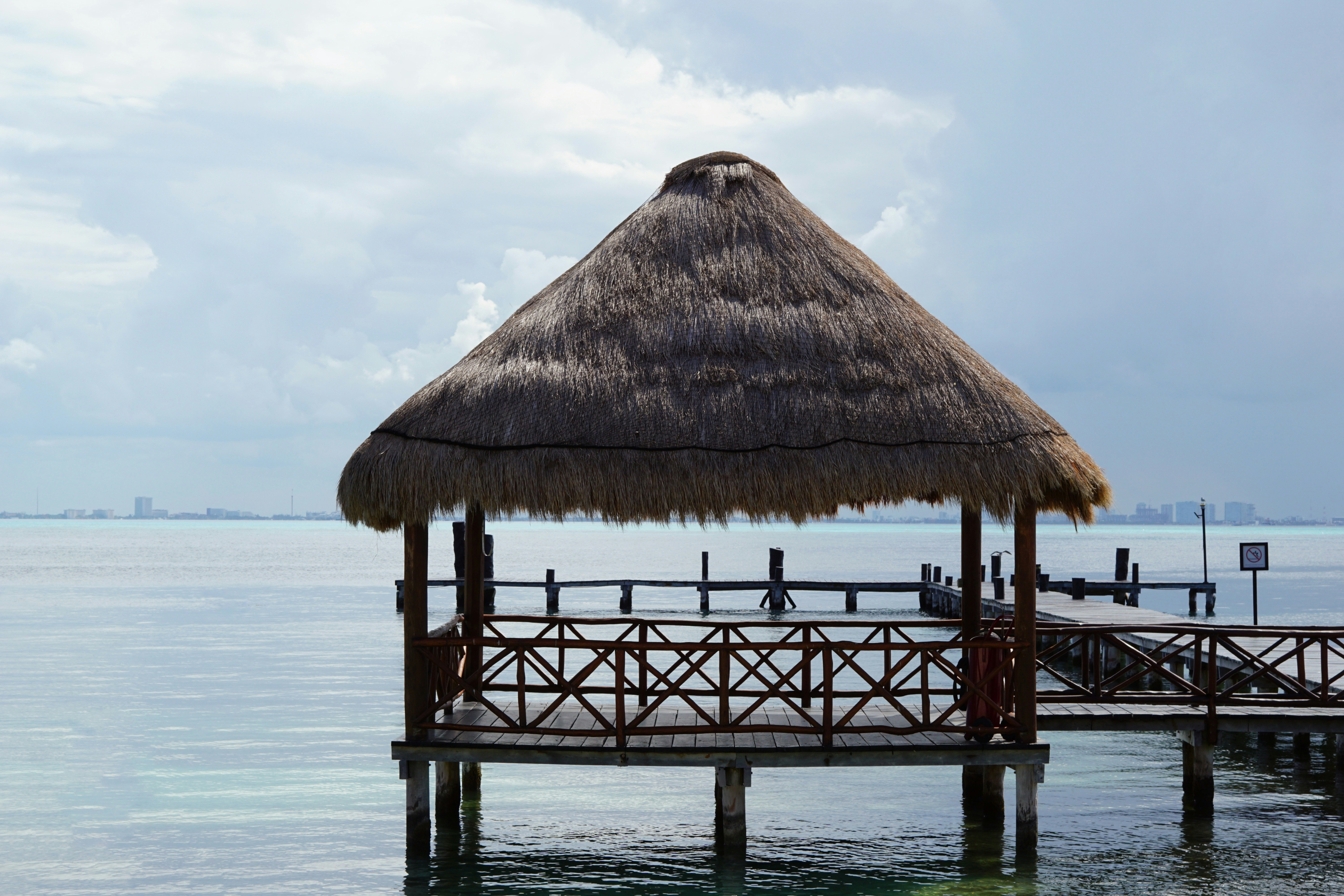 Thatched Gazebo over Still Waters