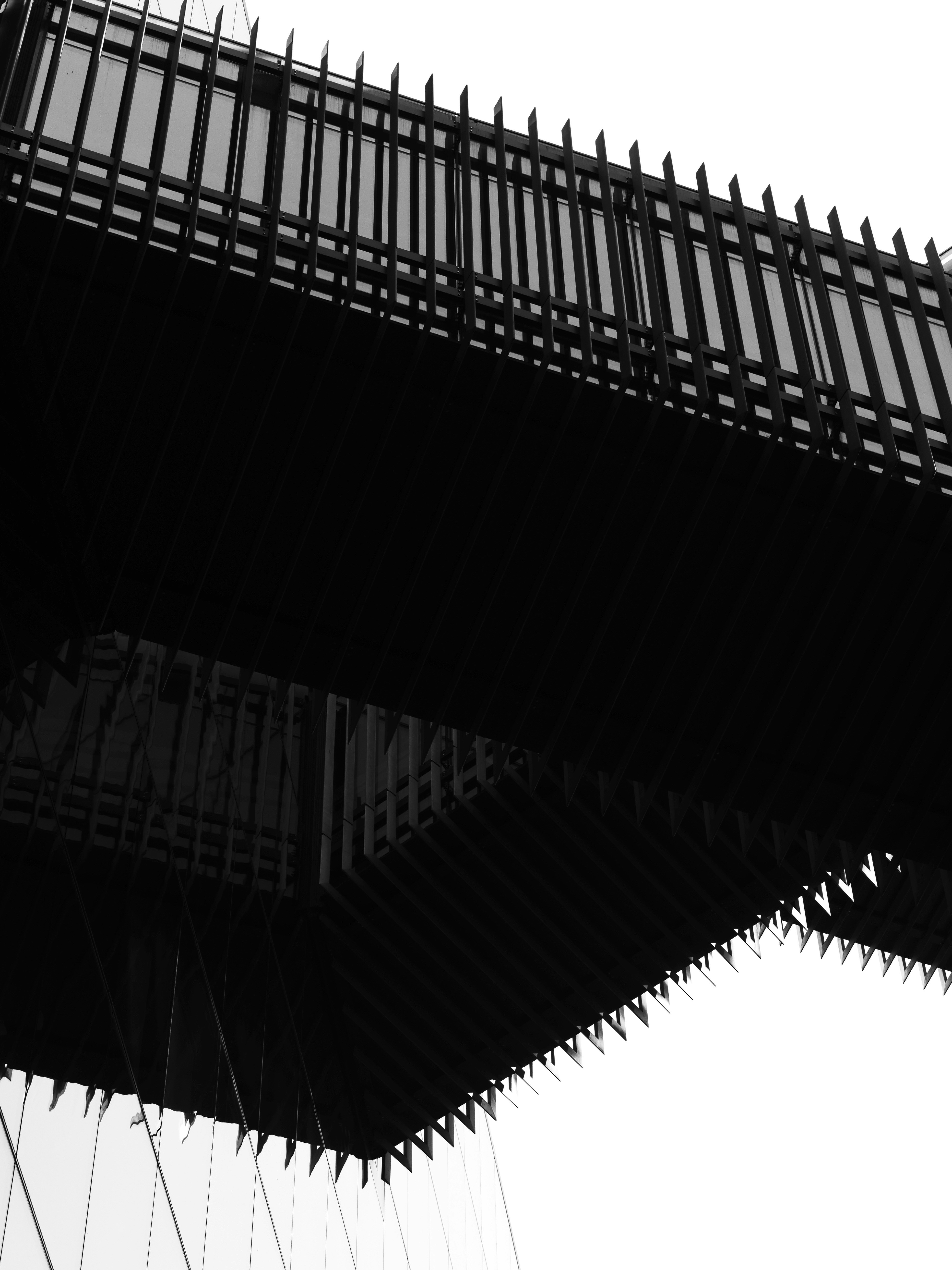 Monochrome Overpass: A Tesselated Steel Canopy in角 Vision