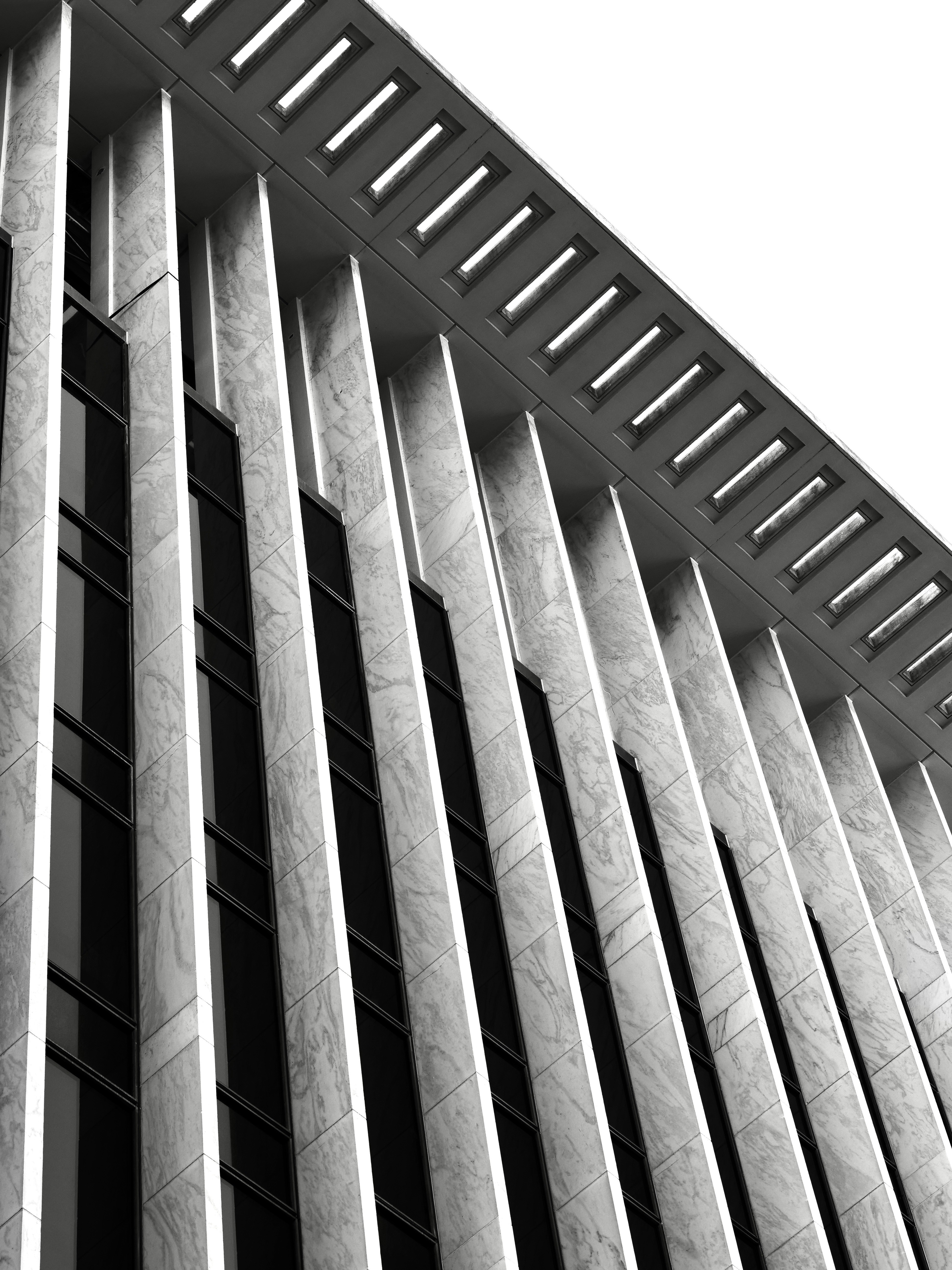 Vertical Marble Facade: Repetition under Angled Light