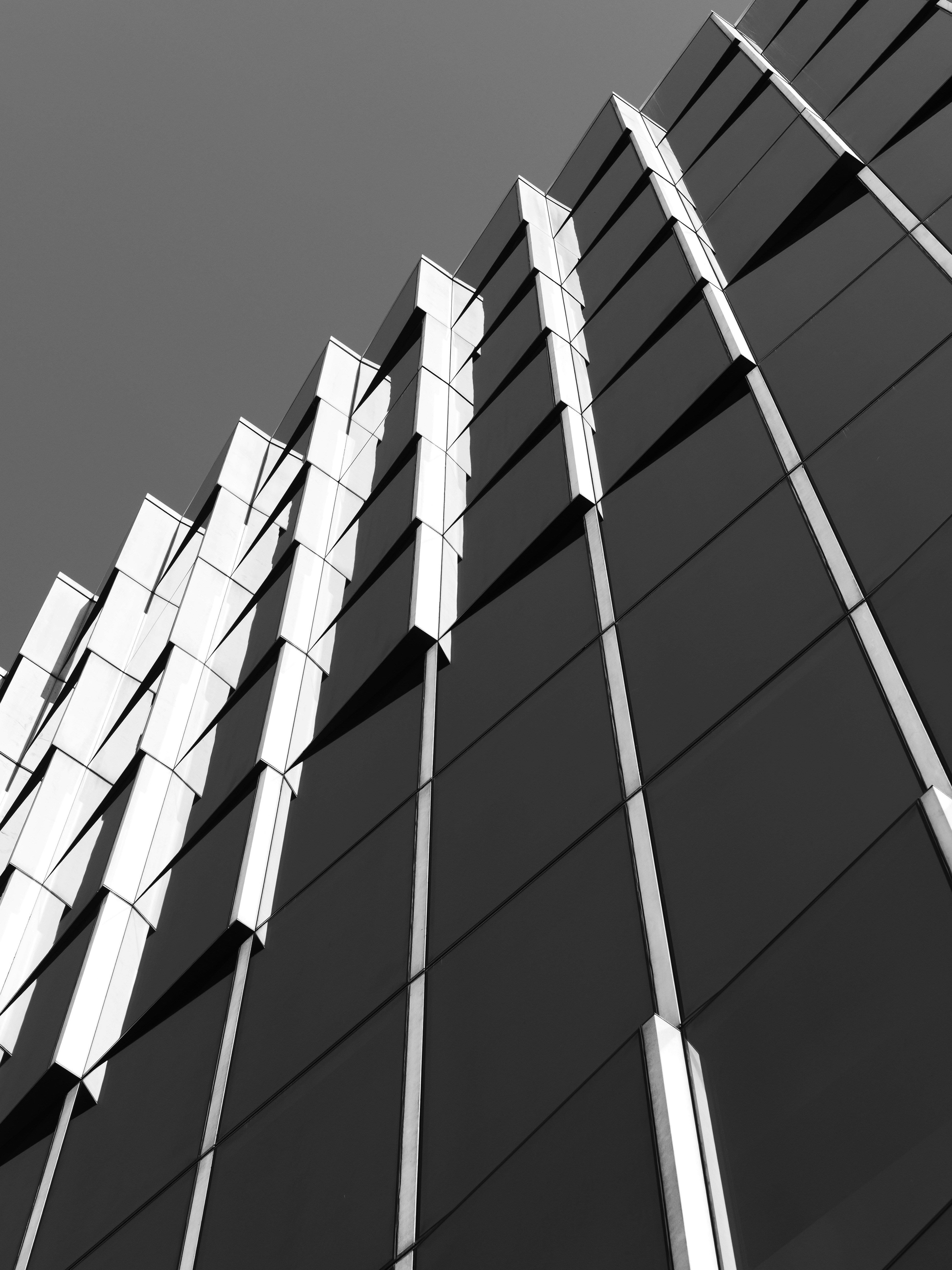 Vertical Facade Rhythm: A Monochrome Study of Facade Angles