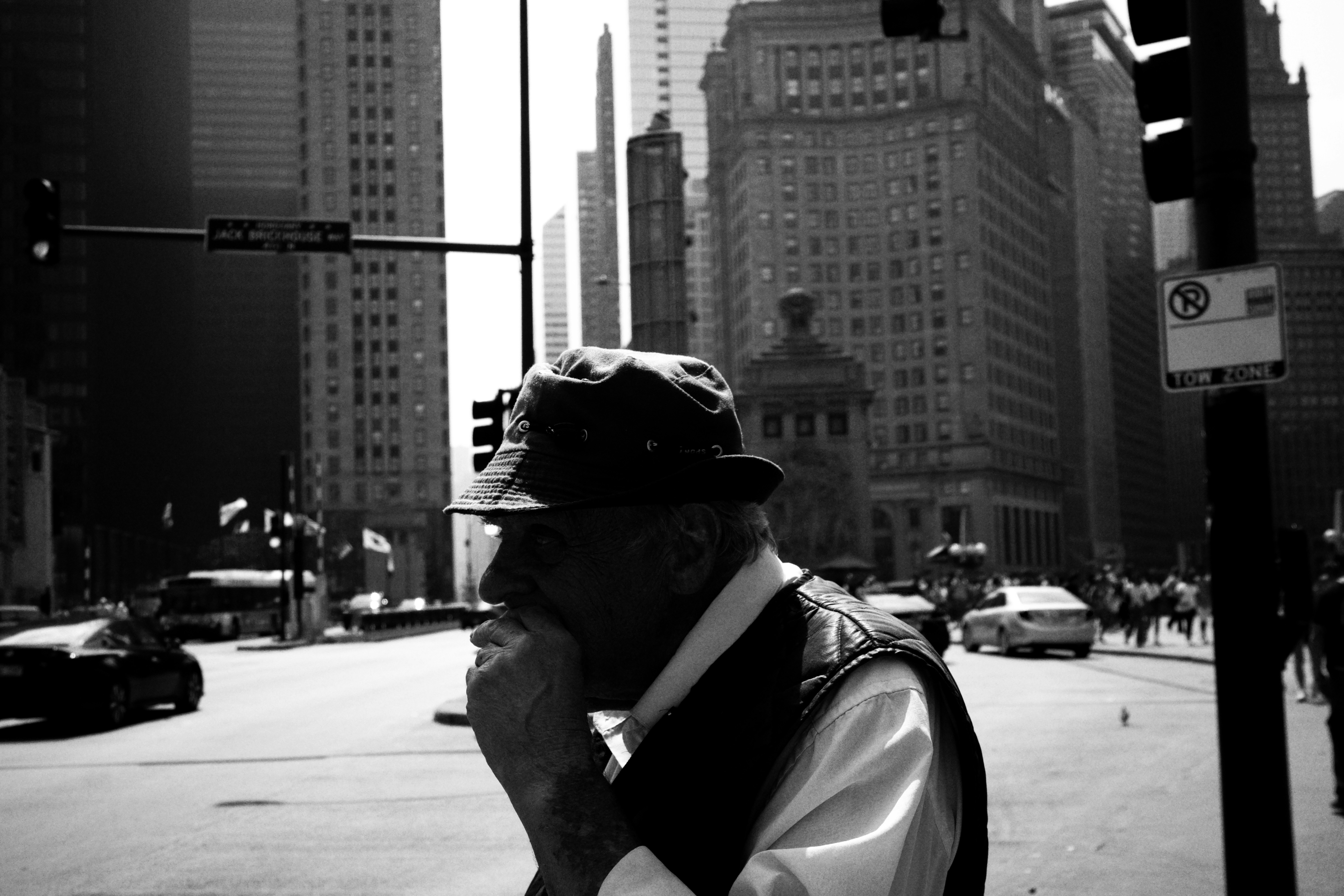 City Quiet: A Street Portrait in Monochrome