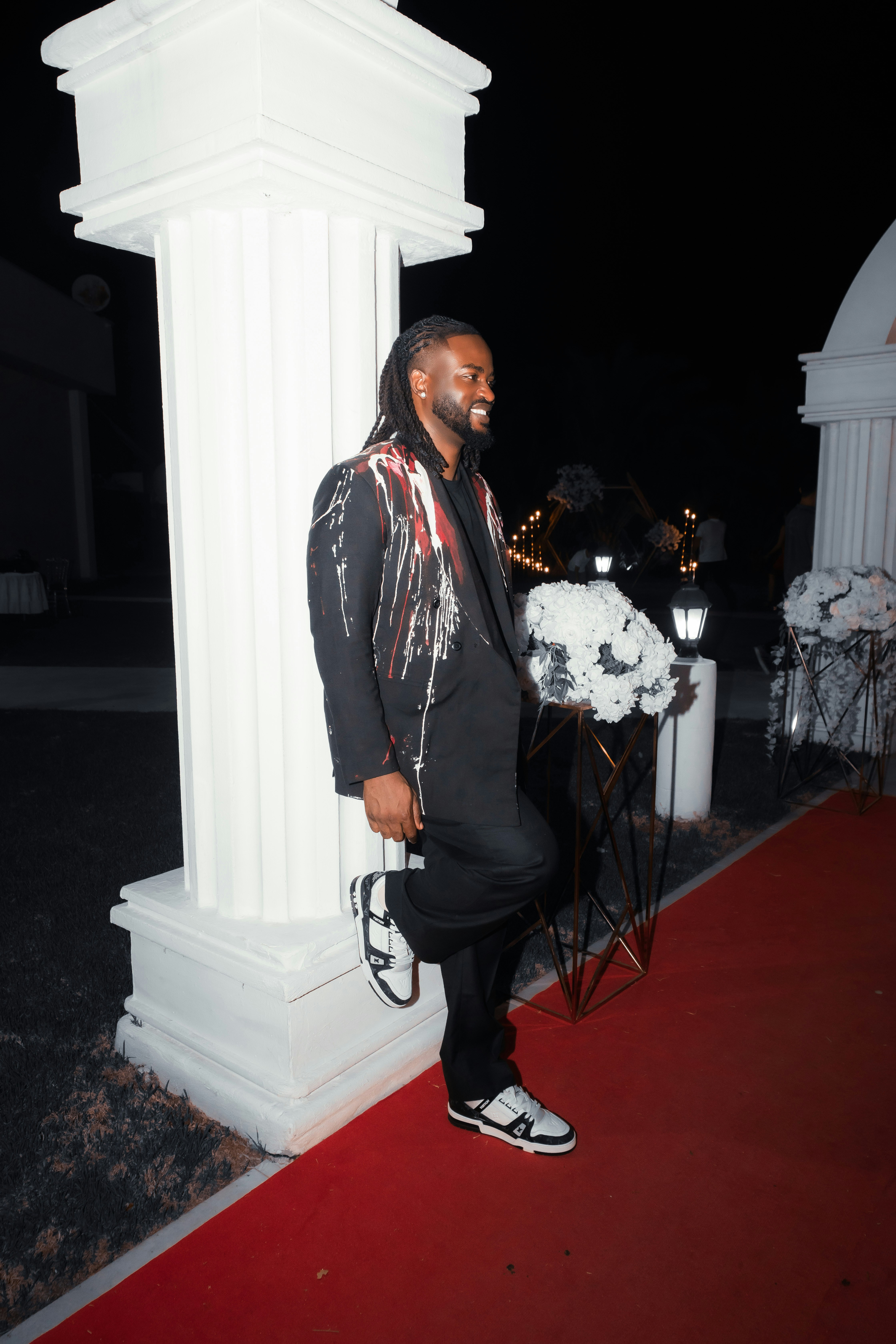 Night Red Carpet Moment: The Sneaker-Clad Gown in Neon White
