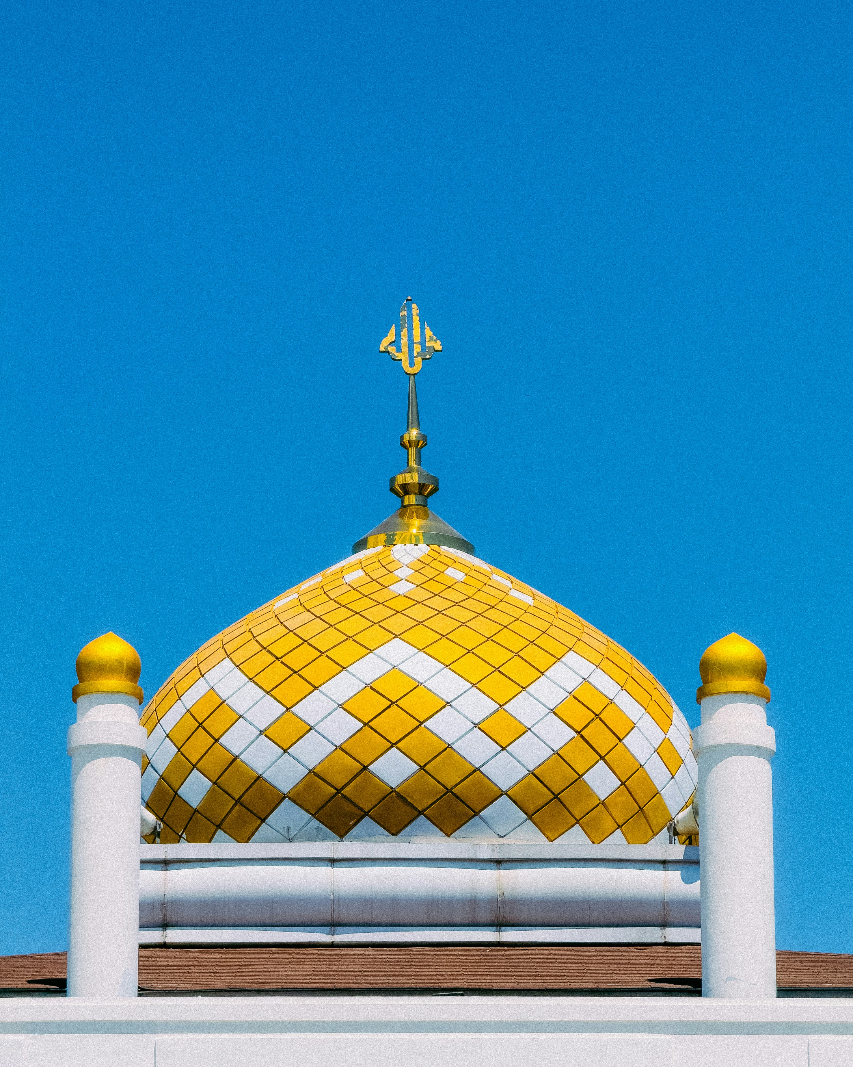 Golden Dome Under a Clear Azure Sky