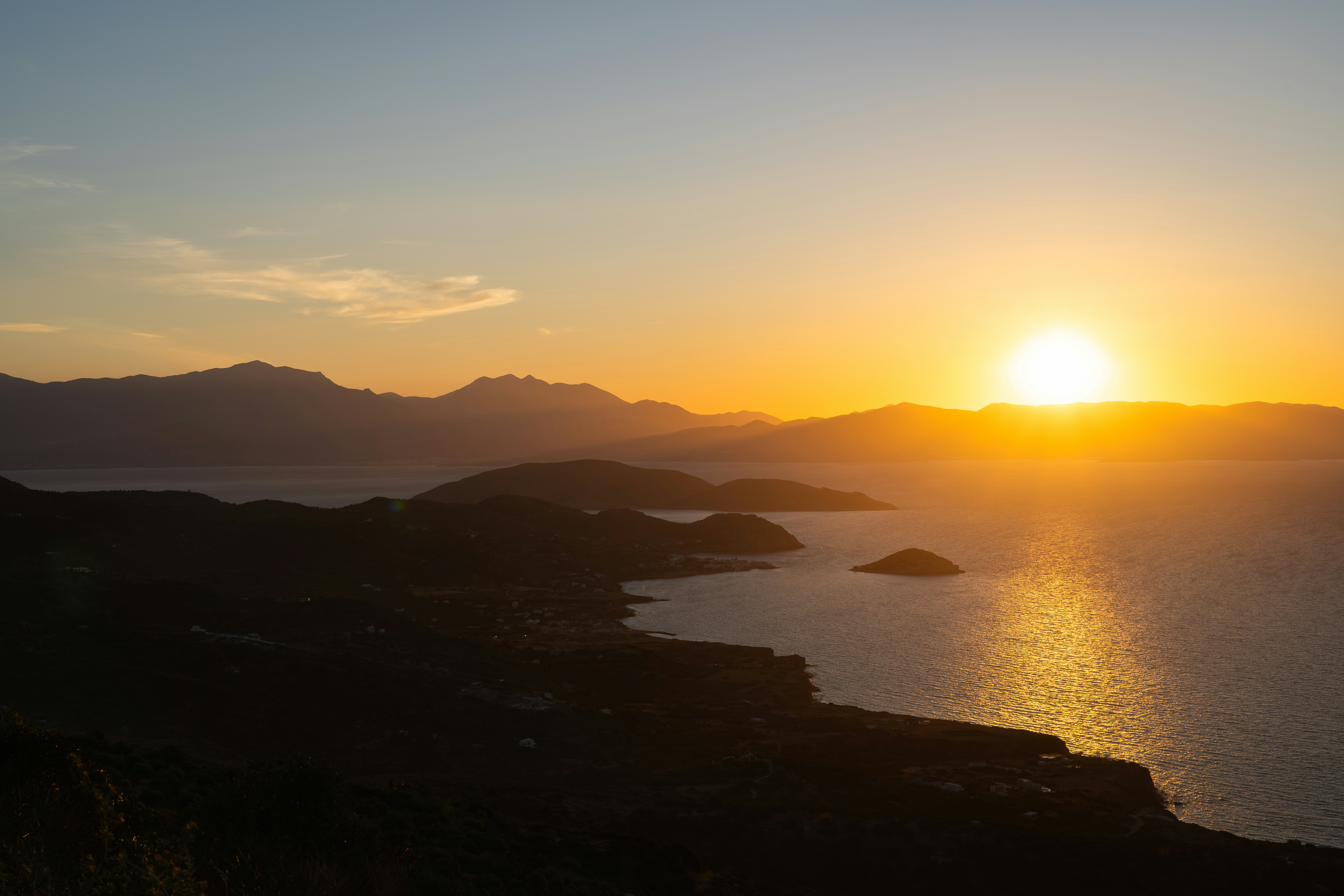 Sunset Over Coastal Plateaus: Golden Ridge at Dusk