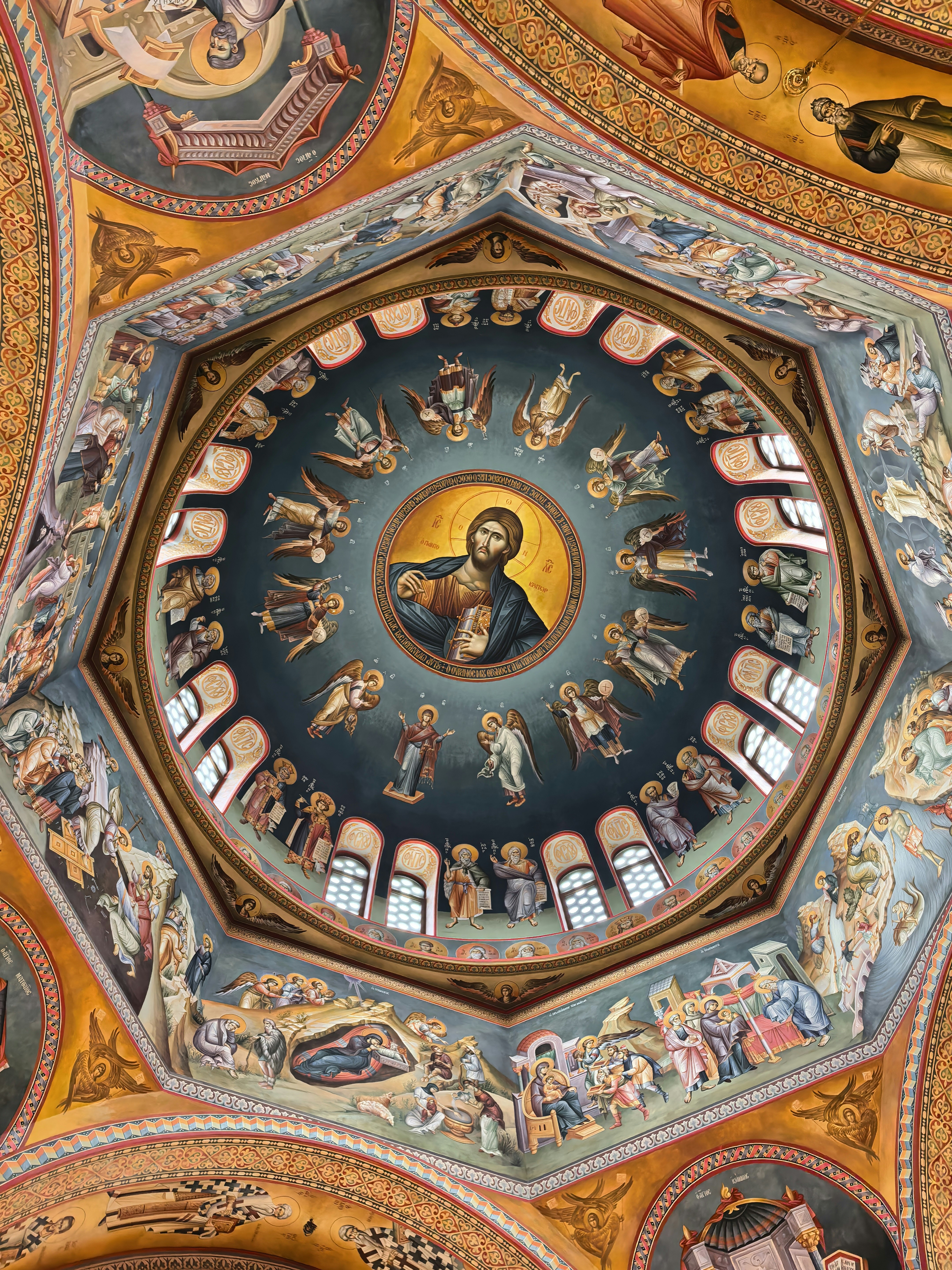 Celestial Mosaic: The Central Christ in an Ascendant Dome