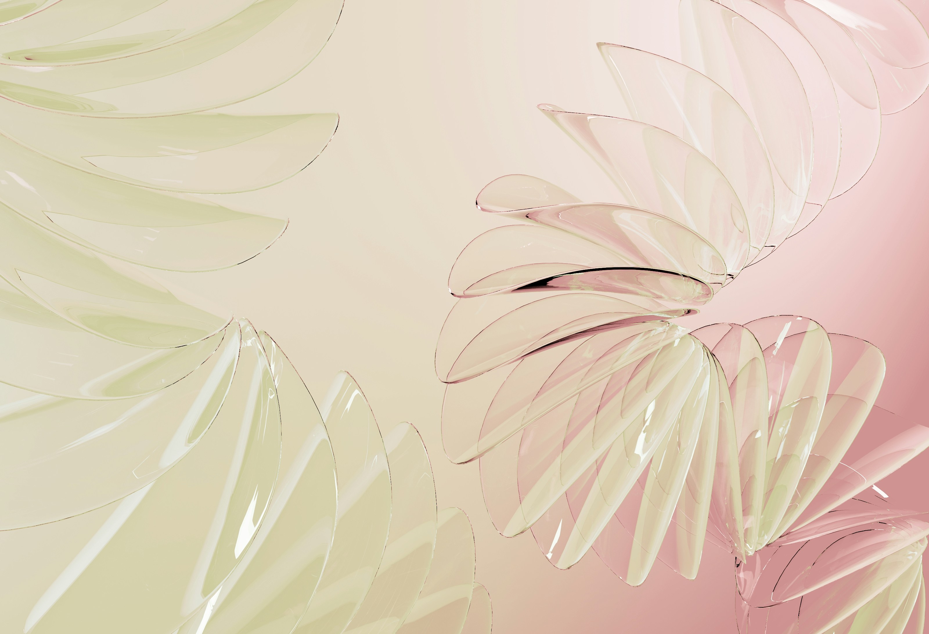 Pastel Helix: Soft Glass Spirals in Gentle Gradient