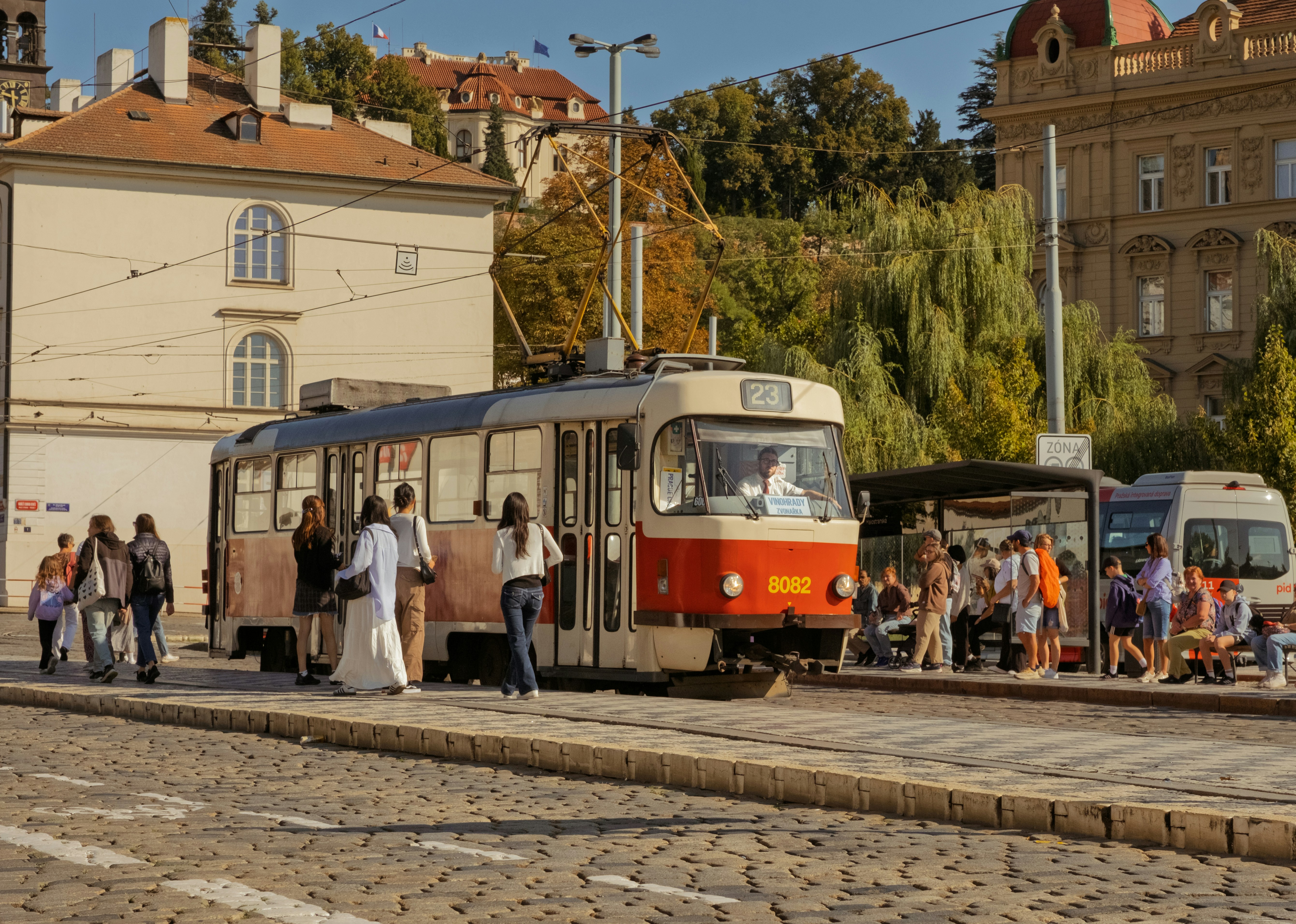 Tram Stop at Cobblestone Square