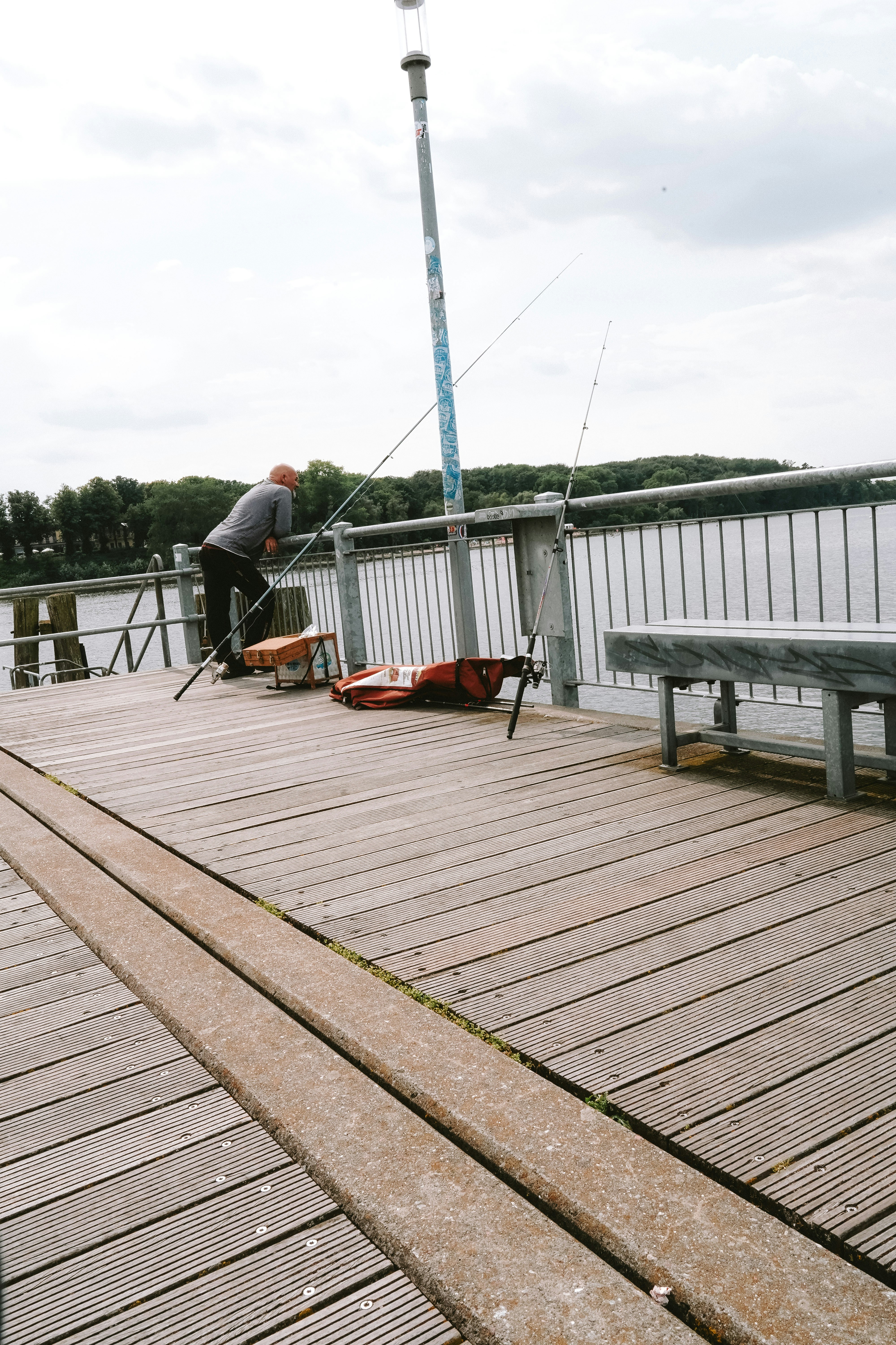 Line in Transit: A Quiet Pierside Fishing Moment