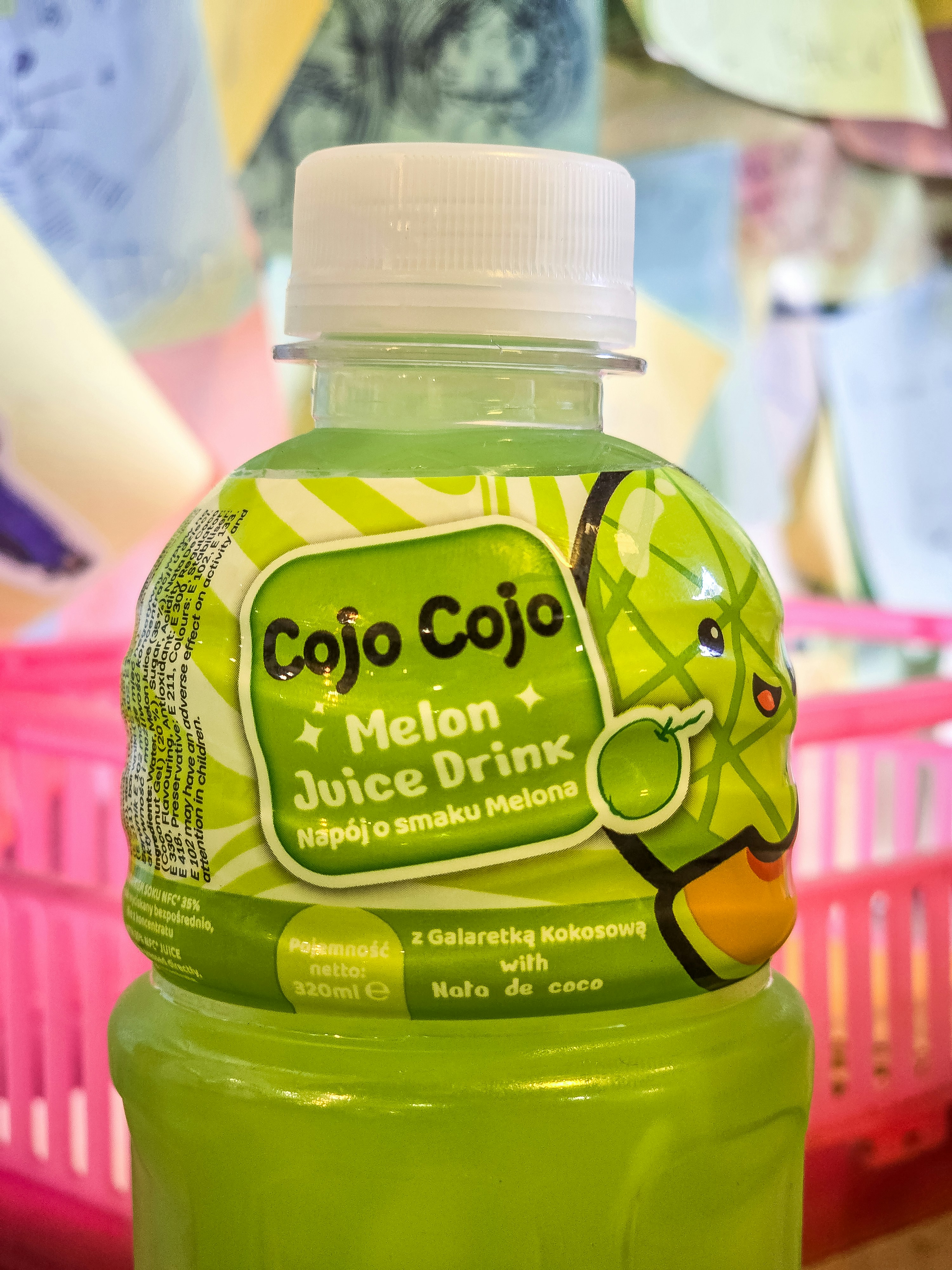 Cojo Cojo Melon Juice Bottle — Bright Green Centerpiece