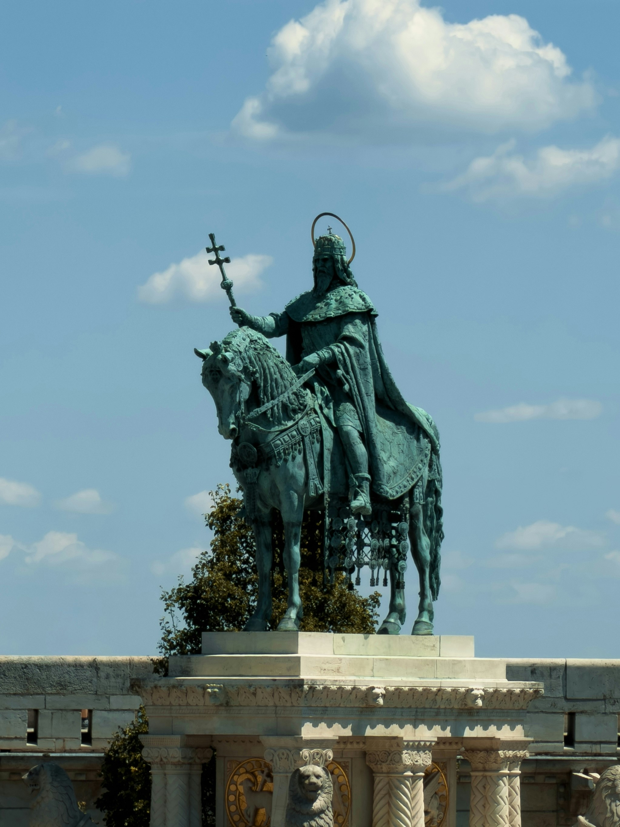 Equestrian Saint under a Sky of Blue
