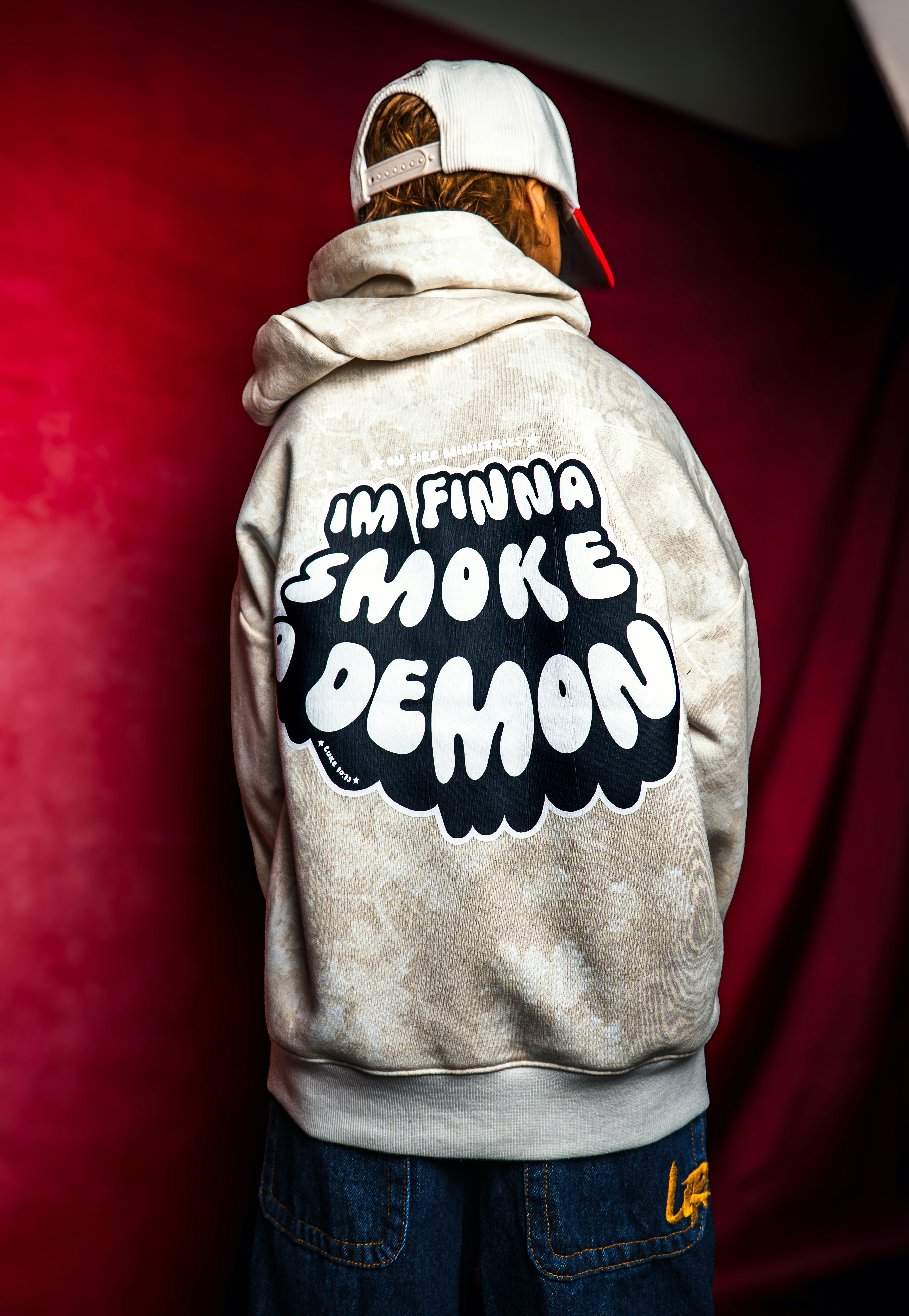 Back View of Hoodie Garment with Bold Graphic Message