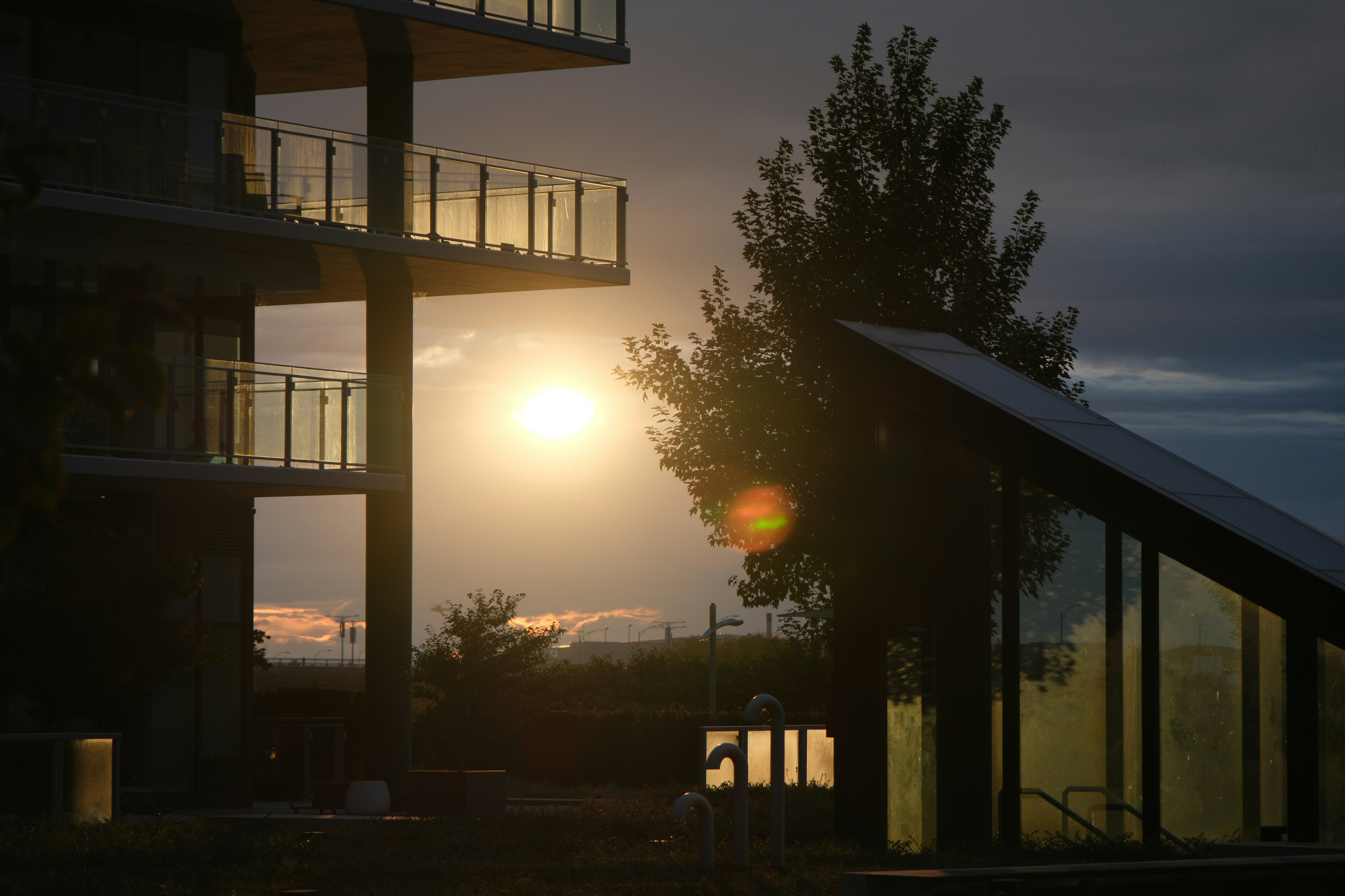 Sunlit Terrace Between Glass and Garden