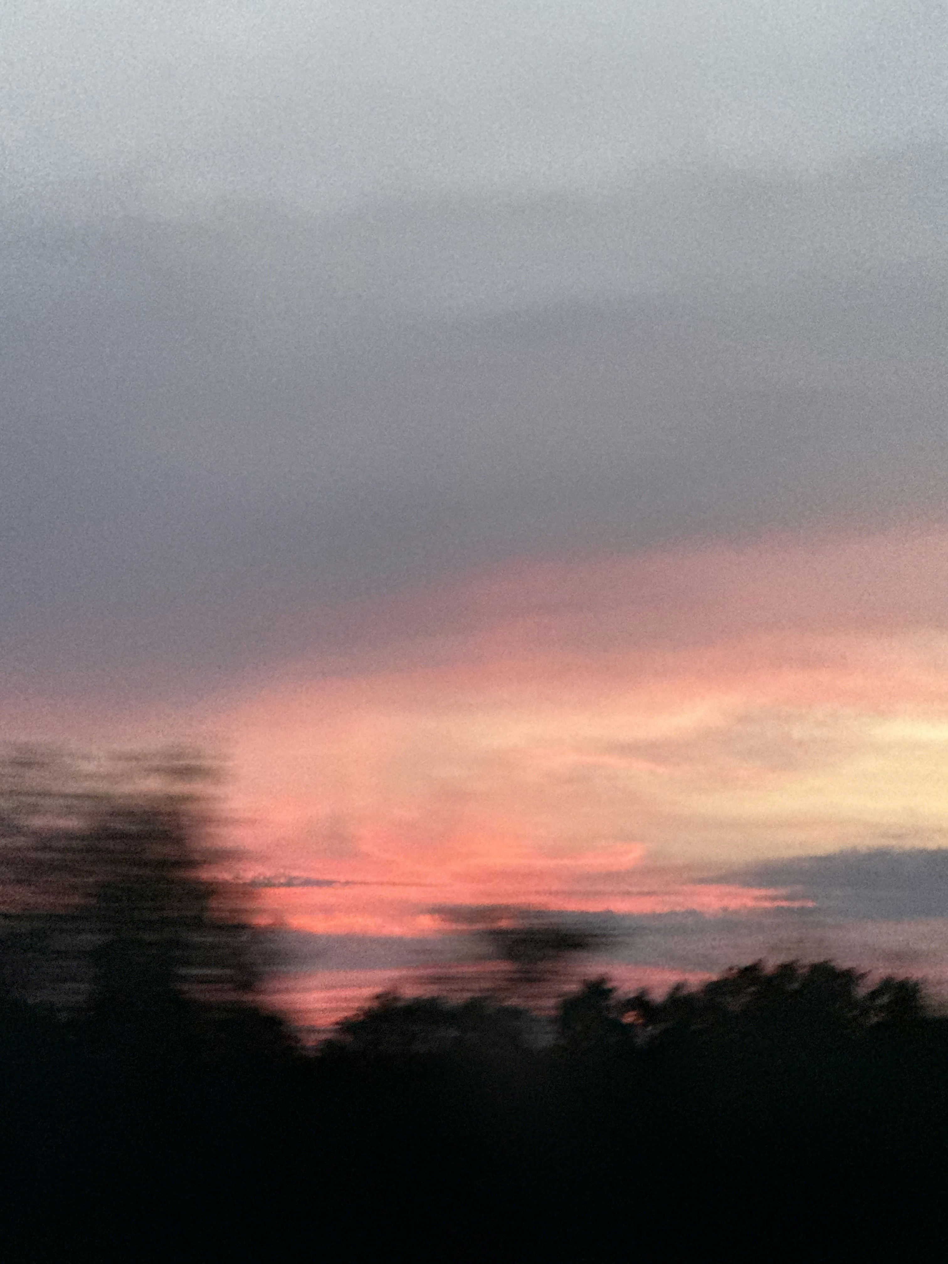 Blurry Sunset Over silhouettes