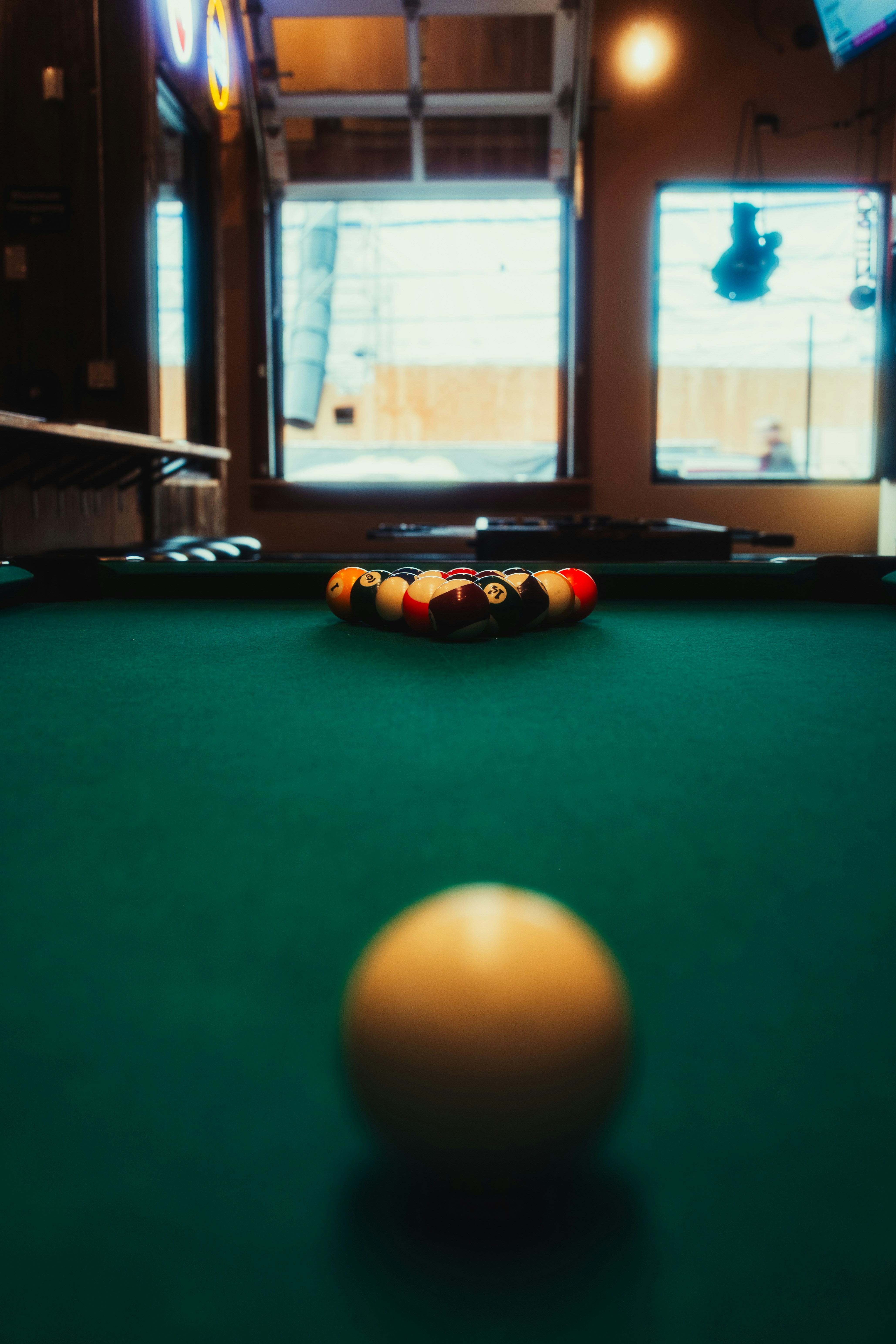 Centerbreak Cue: A Fade-to-Blue Pool Hall Moment