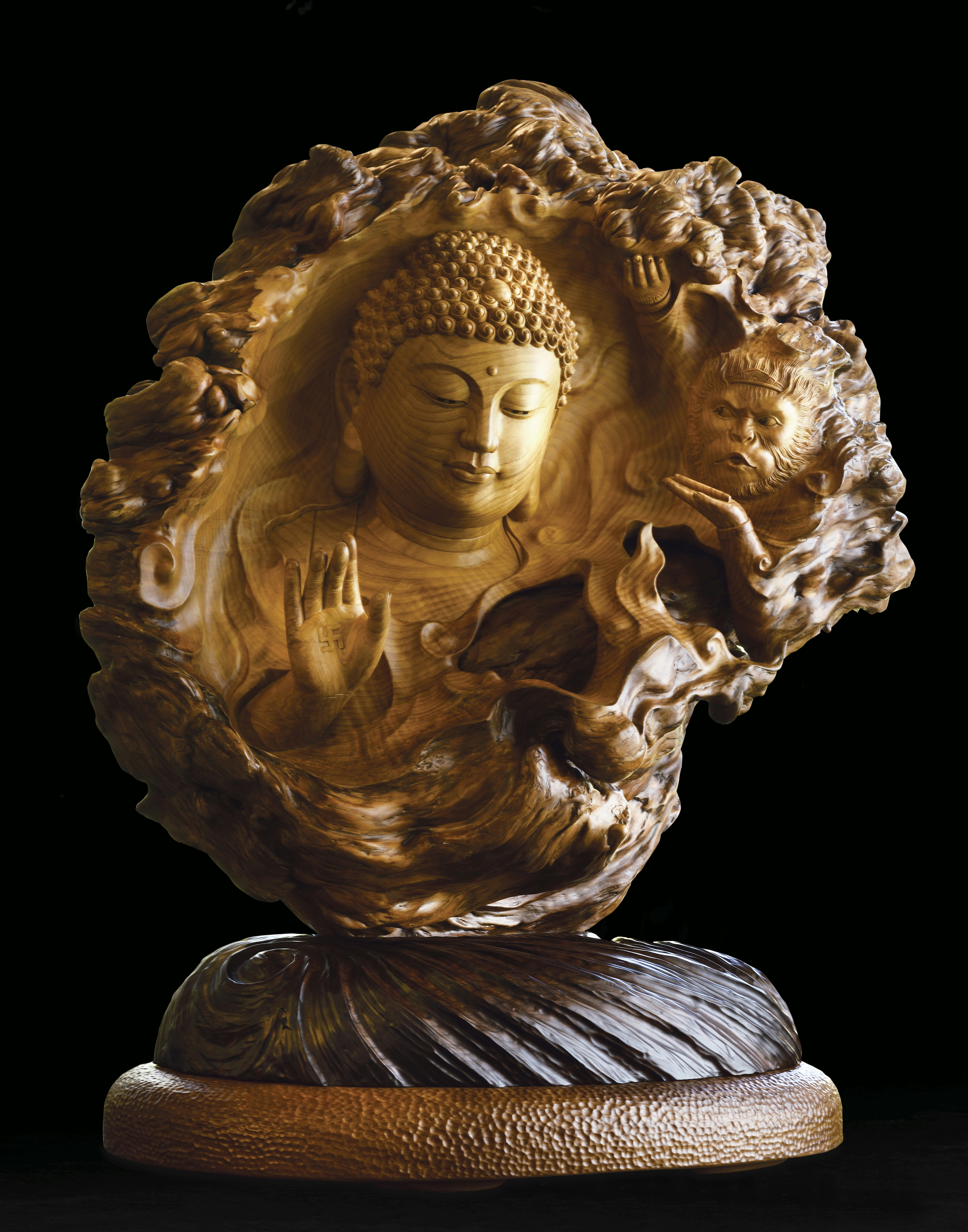Buddha in a Hollow of Stone: Gentle Contemplation in Carved Light