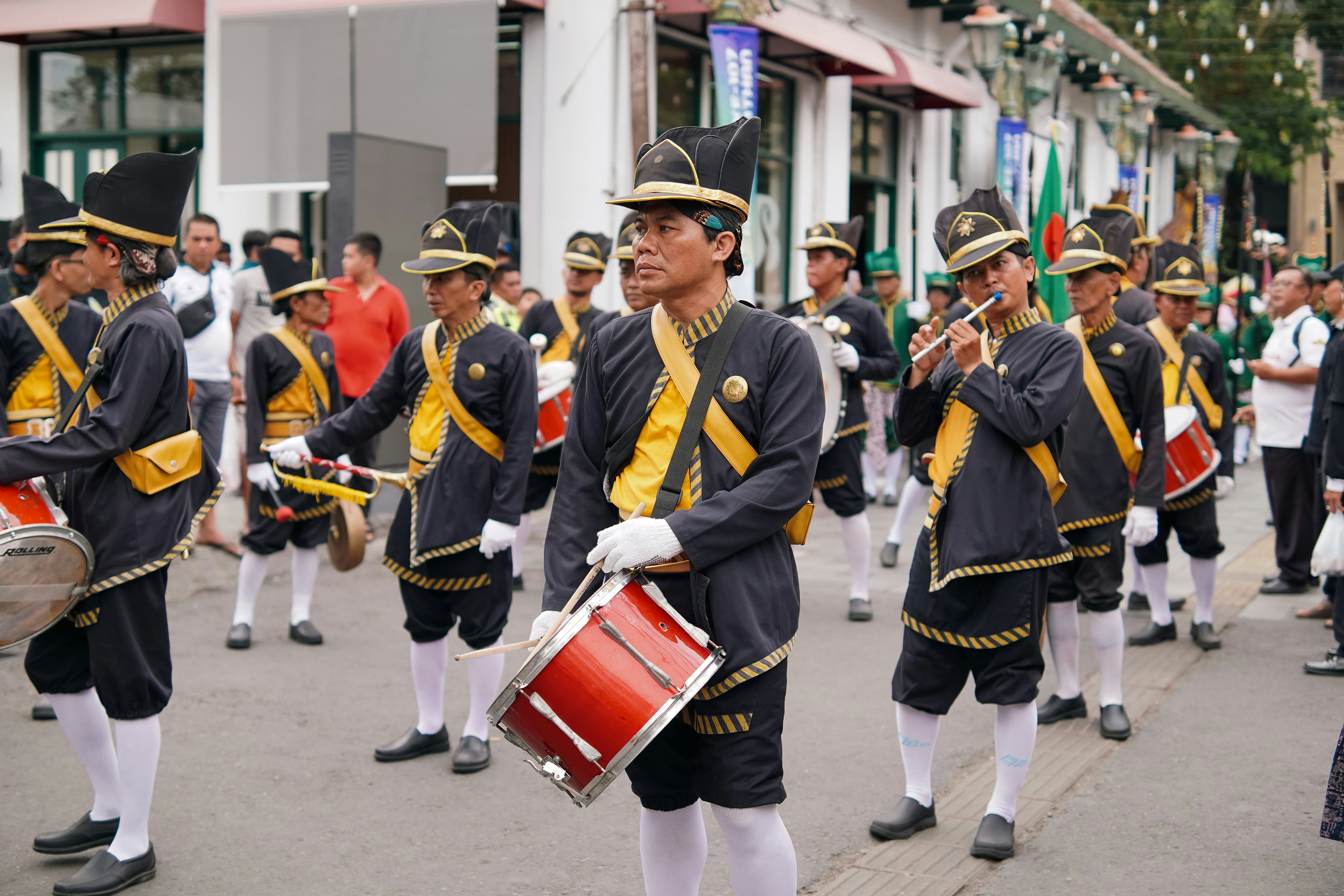 Marching Drums Down Main Street: A Regal Parade of Dapper Drummers