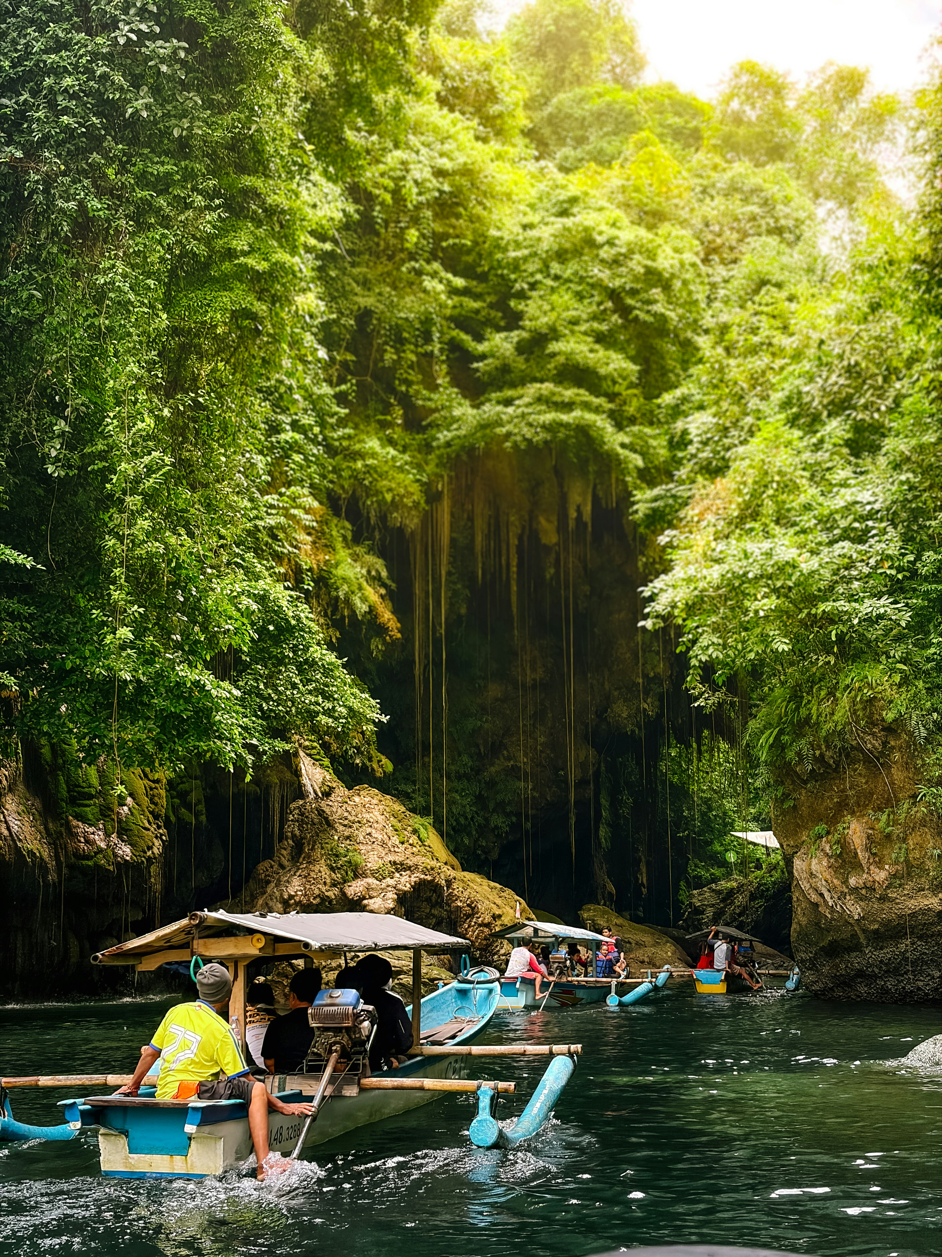 Floating Journeys Through a Lush Cavern Oasis
