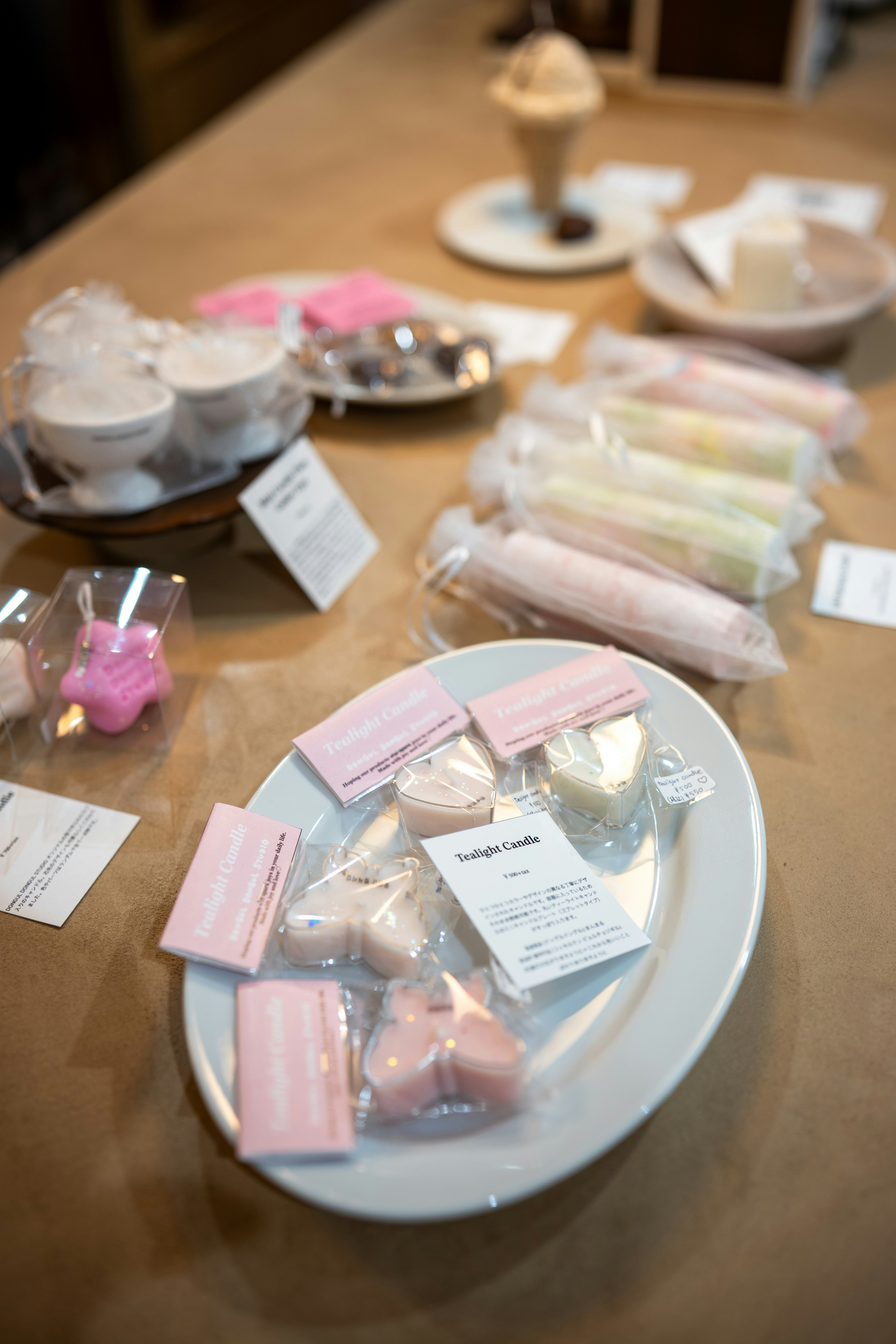 Sweet Samples on a Sugar-Cap Shot: A Dessert Display in Soft Focus