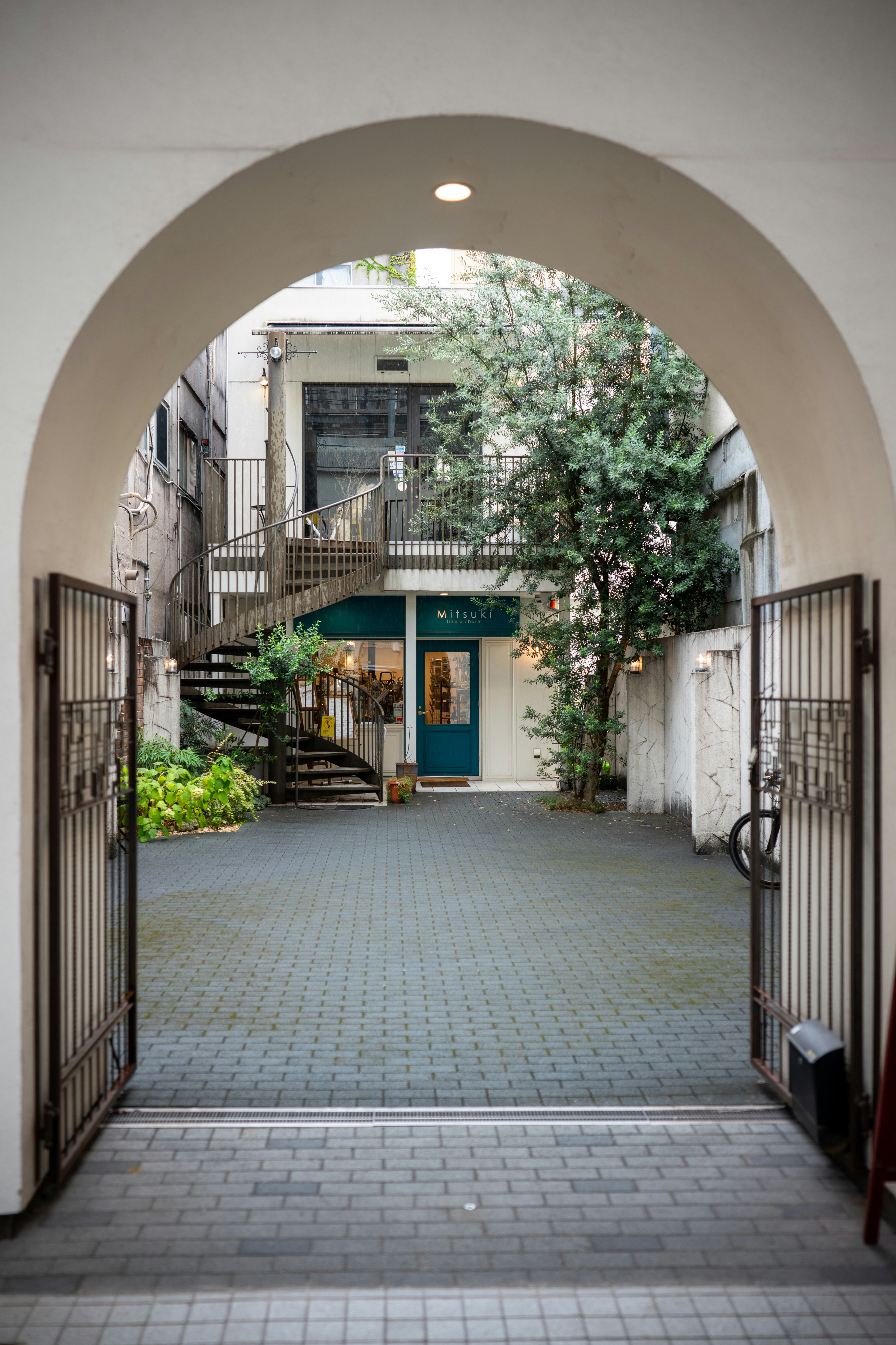 Archway to a Quiet Courtyard: A Shopfront Framed by Gardenery