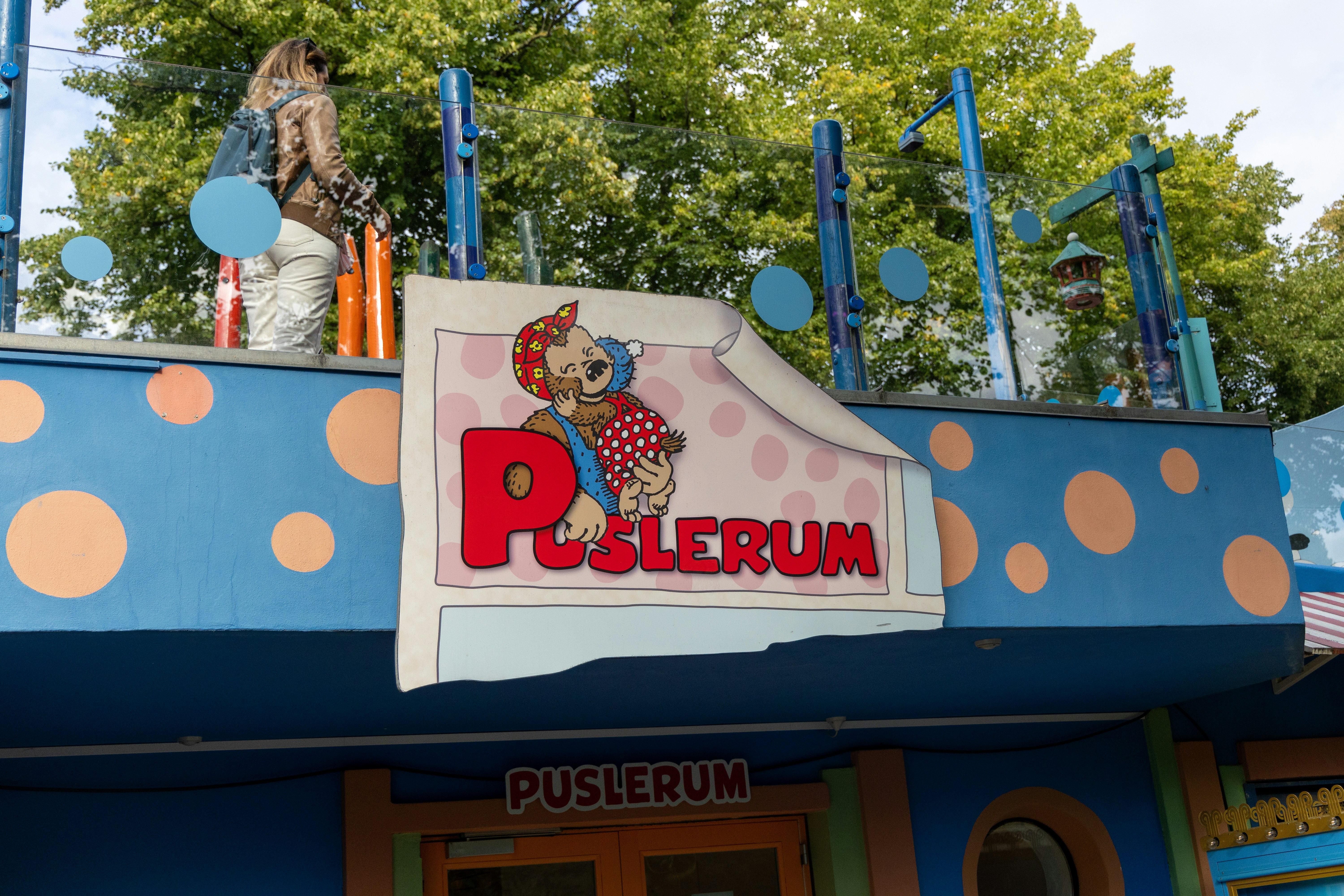 Polka-dot Skyline over a Puslerum Funhouse Sign