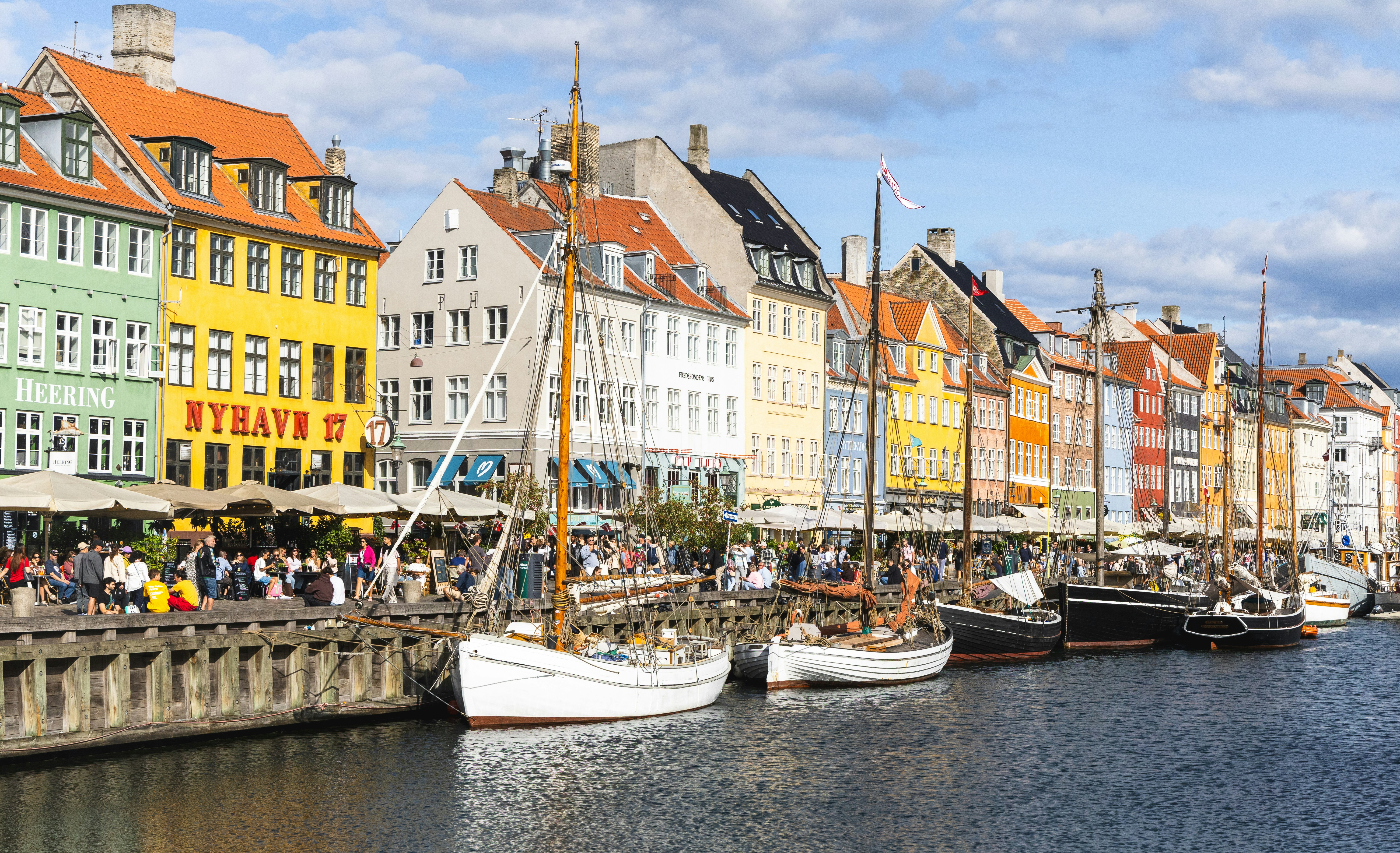 Harbor Gallery: Colorful Danish Waterfront with Sailed Masts