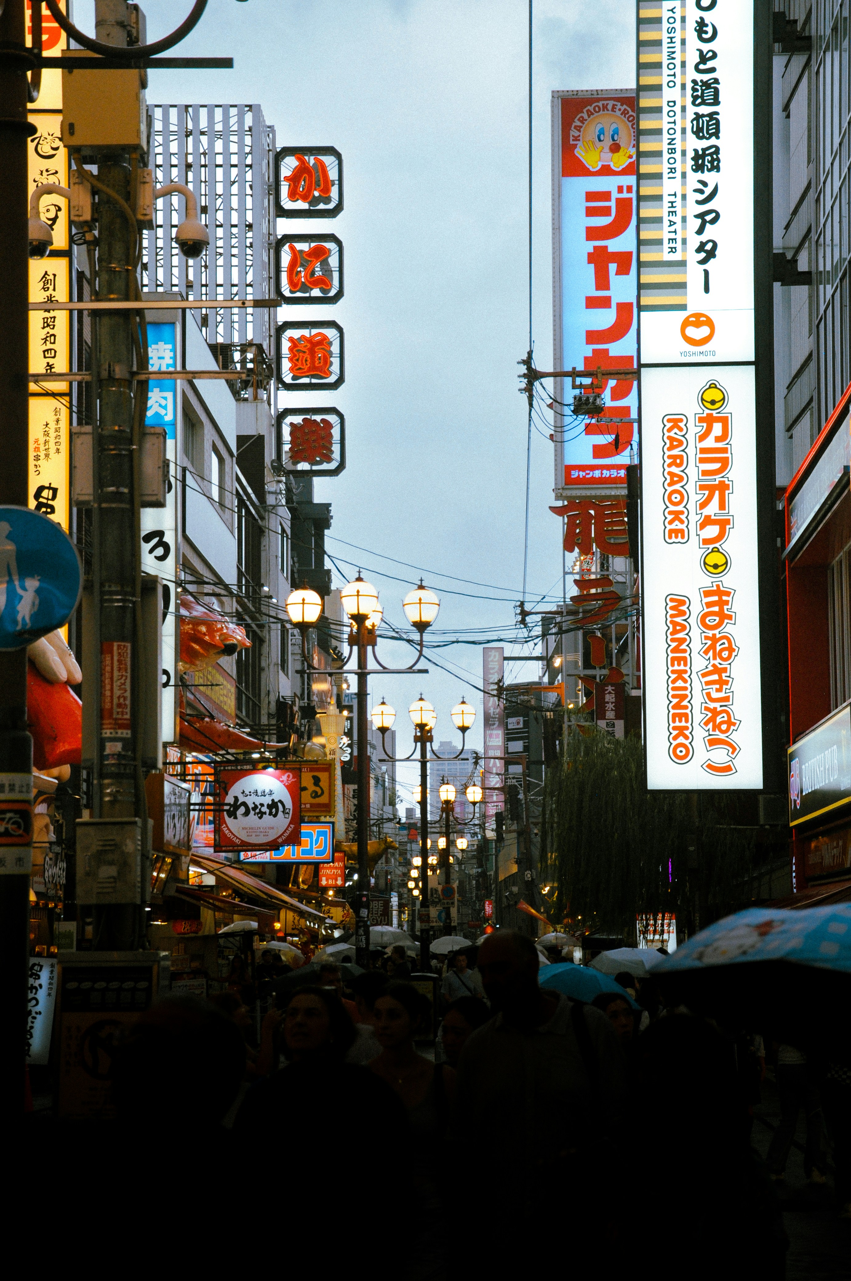 Neon Alley: Tokyo's Lantern-lit Horizon Above a Crowded Pedestrian Street