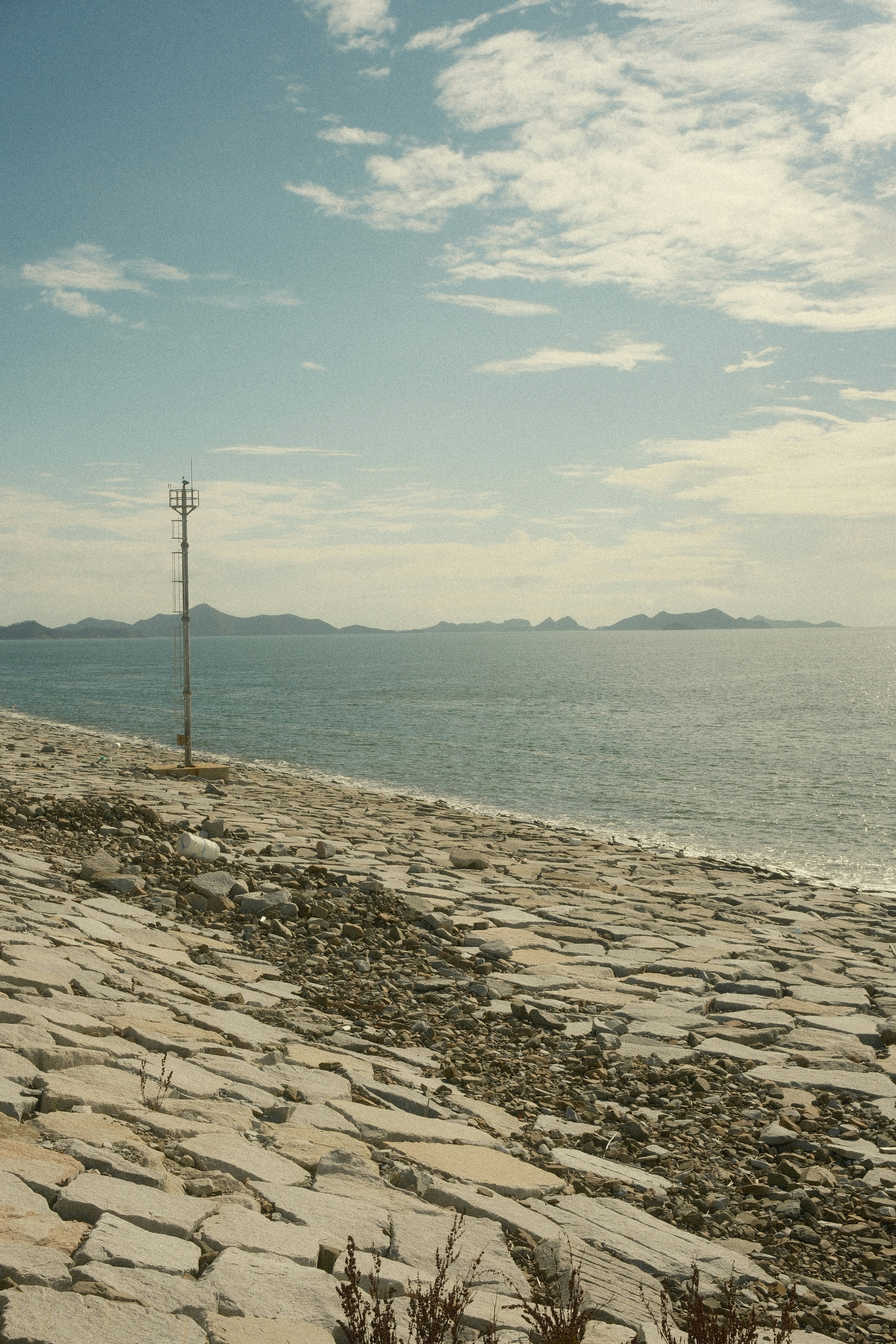 Seaside Breakwater Under Soft Morning Light