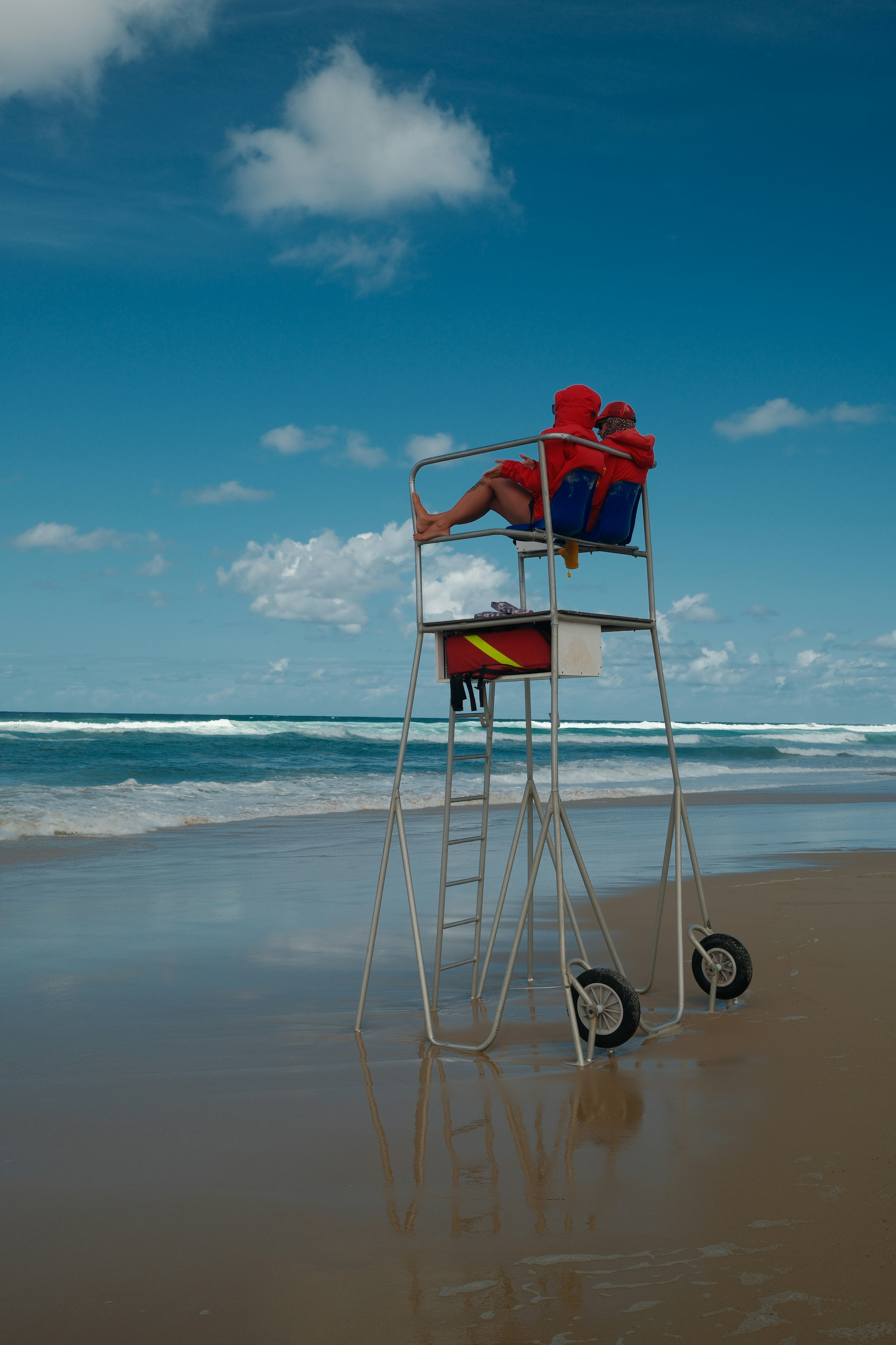 Lifeguards in Flight: A Lifeguard Tower Quietly Anchors the Wild Atlantic Beach