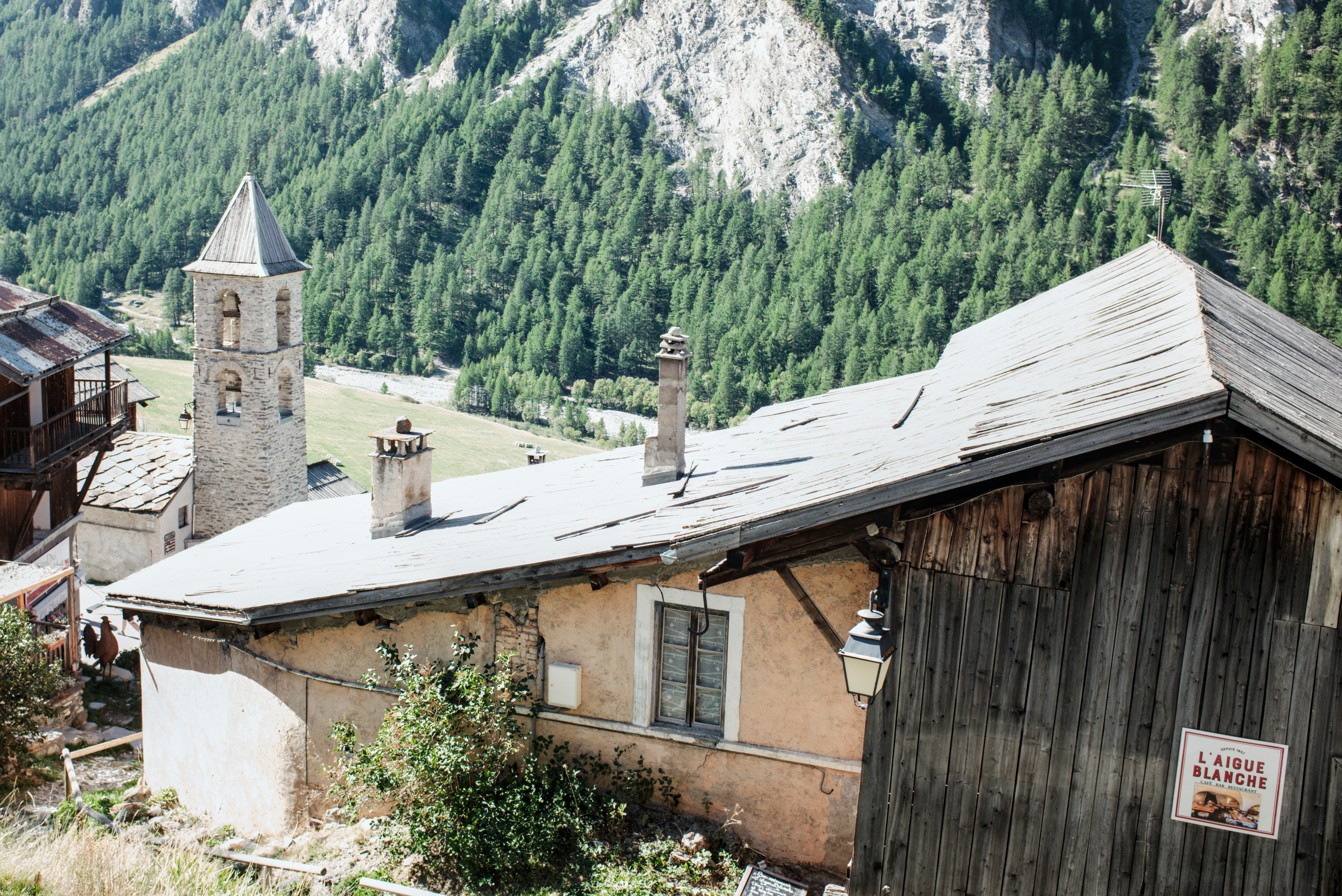 Stone Village Above the Alpine Treetops