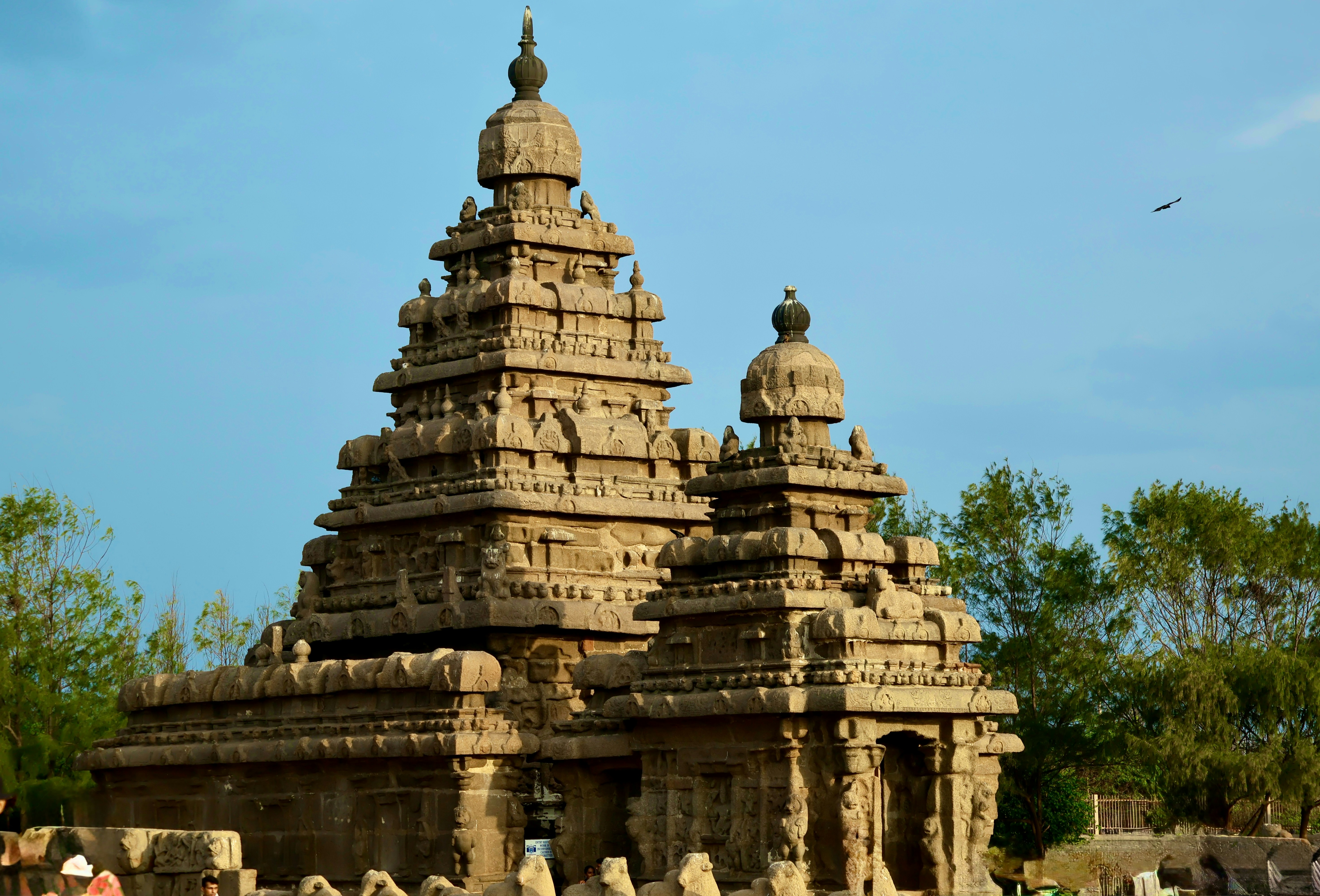 Stone Temple Towers Rising in a Sunlit Plain