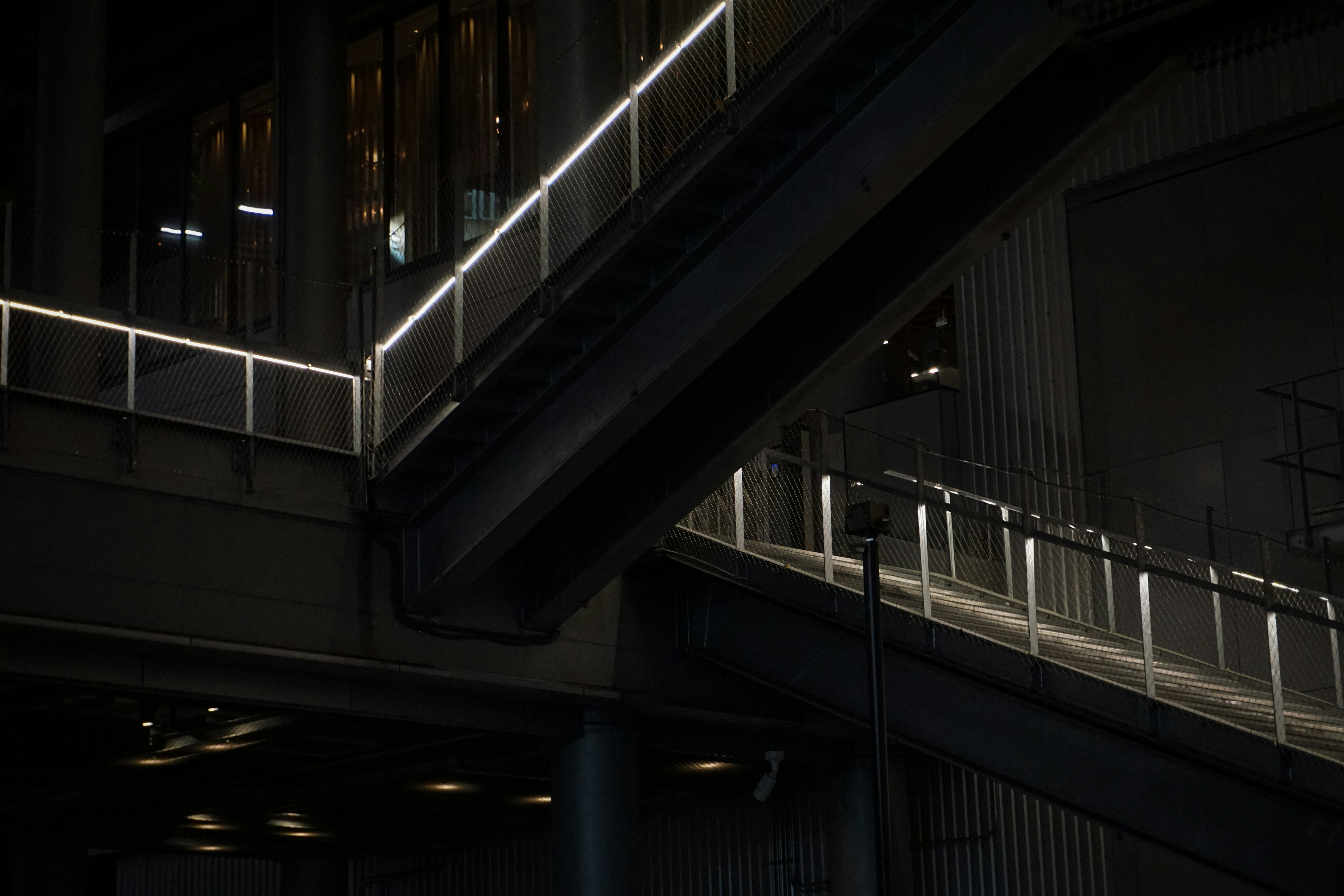 Industrial Overpass: Quiet Angles of a Night Walkway
