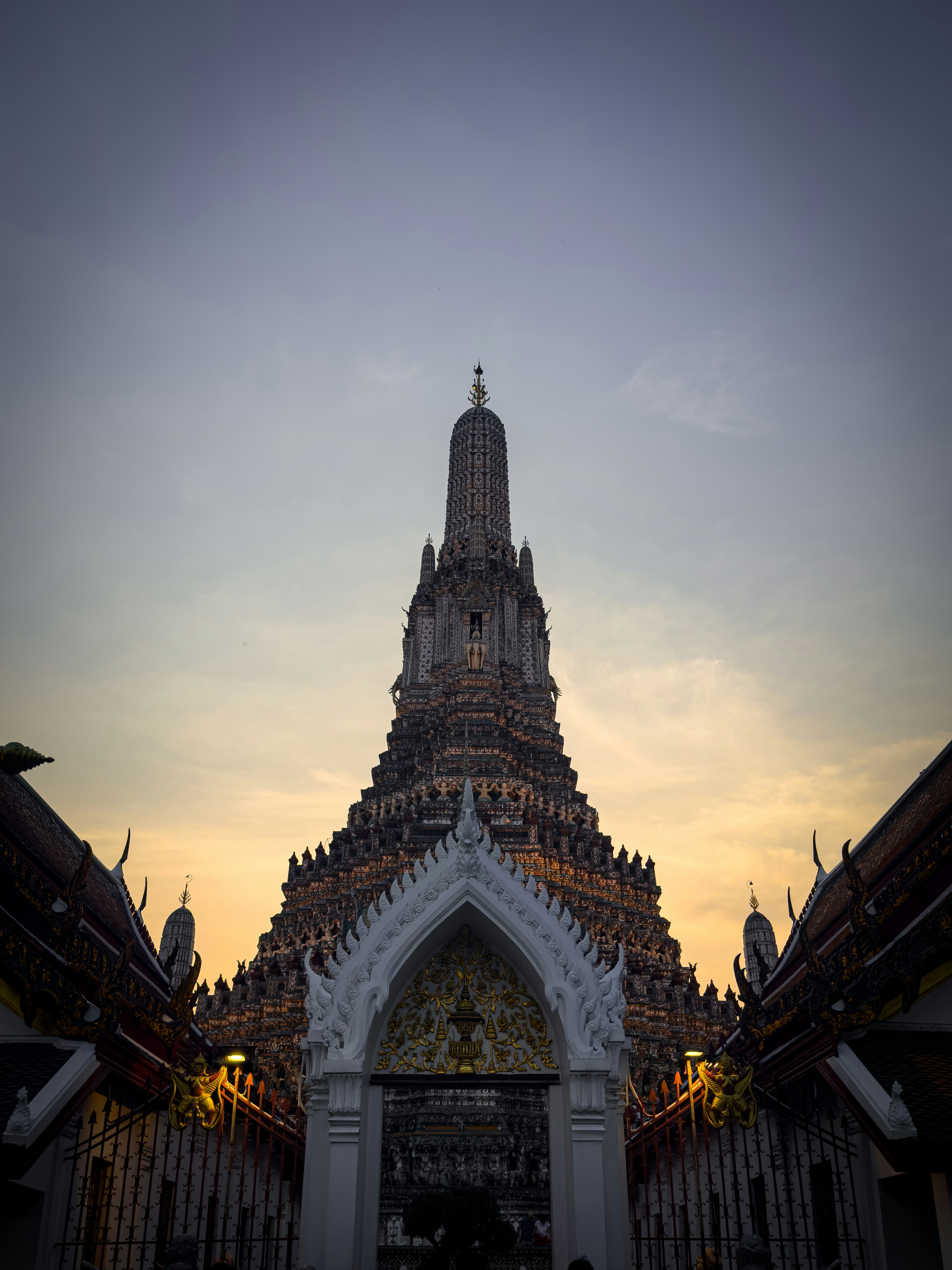 Temple Spire at Dusk: Ascending Stone Steps Toward the Sky